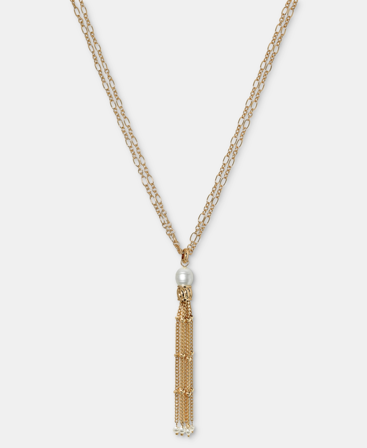 Click here for On 34th Imitation Pearl Chain Tassel Lariat Neckla... prices