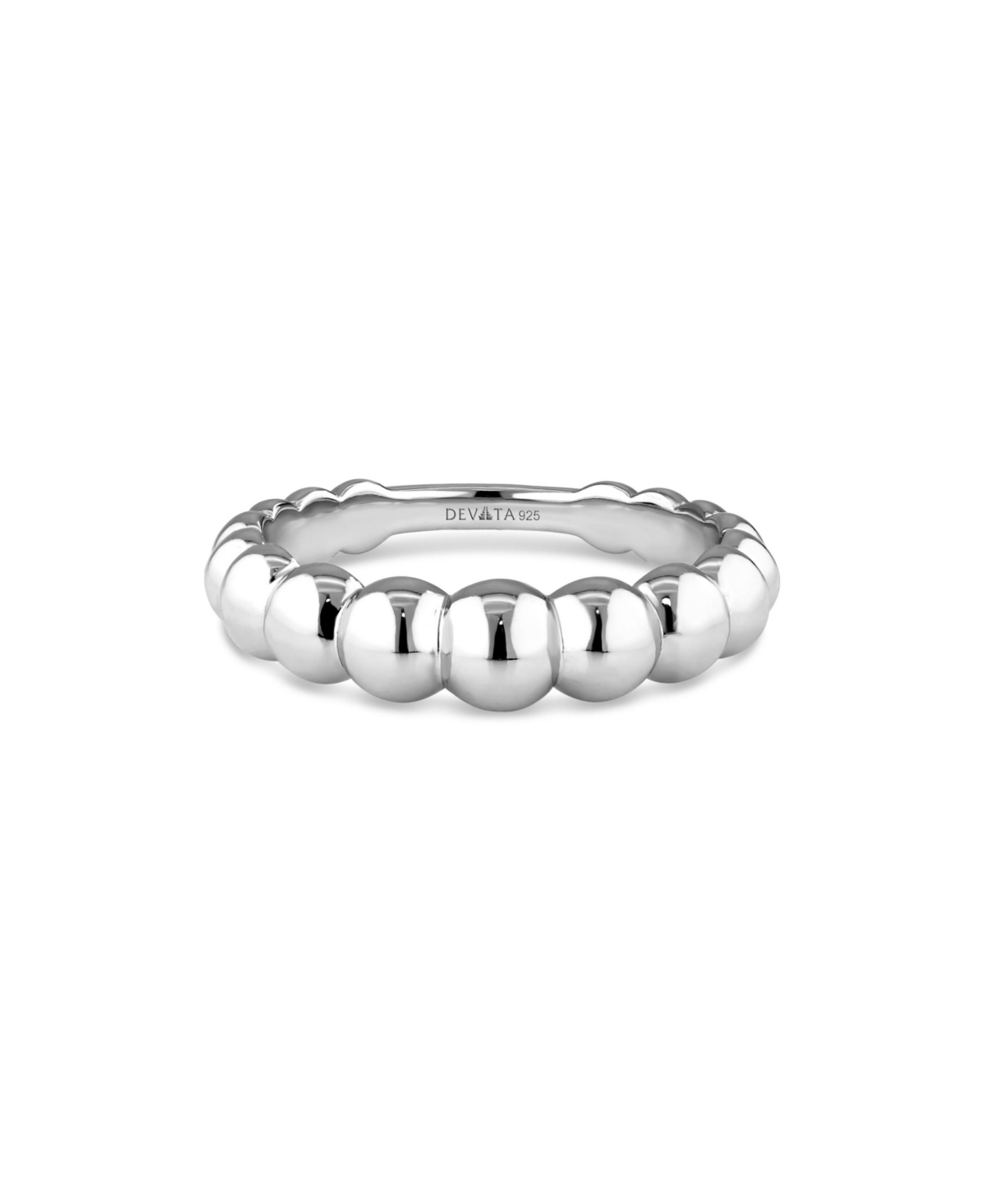 Click here for Devata Beaded Ball Ring in Rhodium Plated Sterling... prices