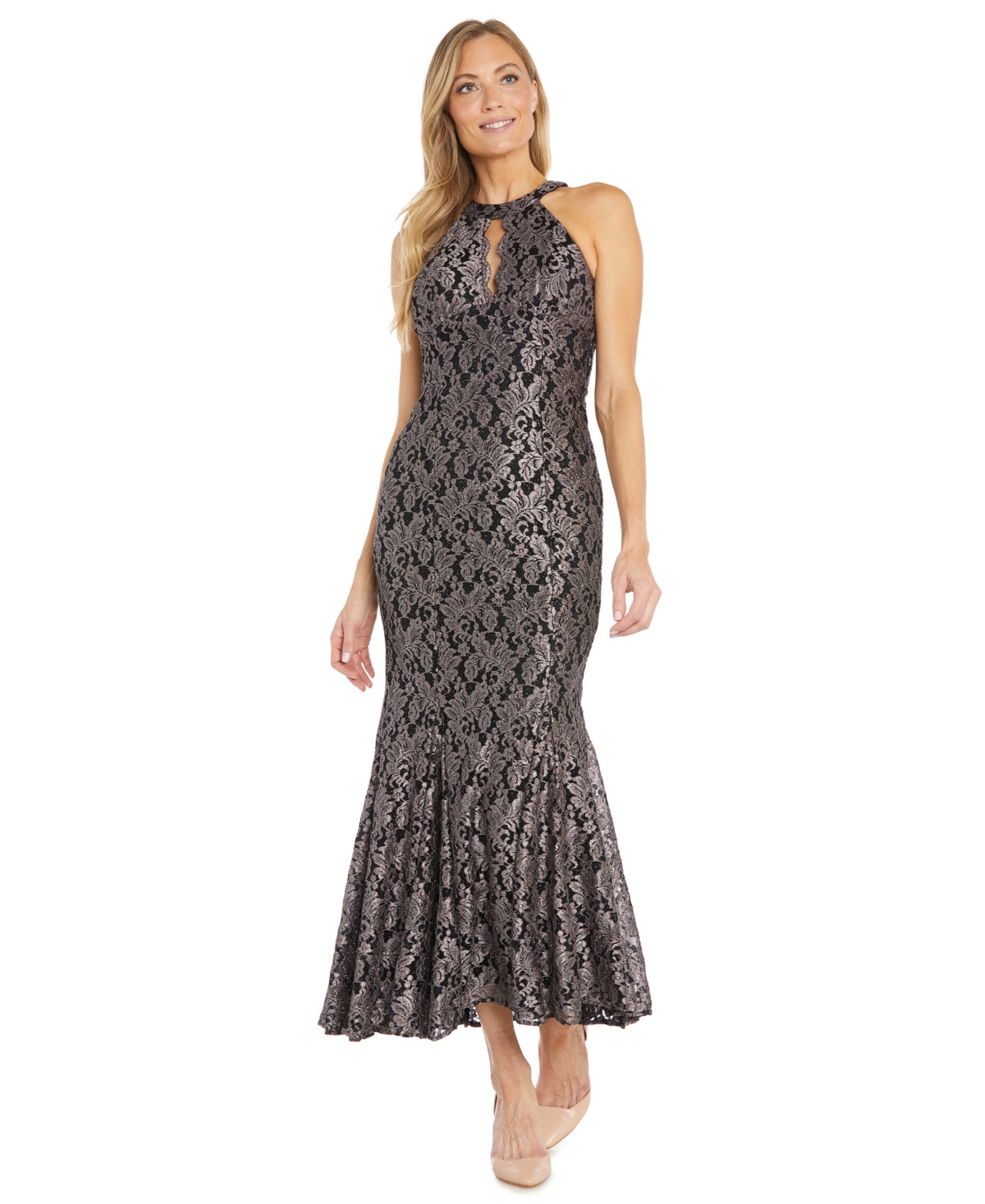 Click here for R & M Richards Petite Long Glitter Sleeveless Lace... prices