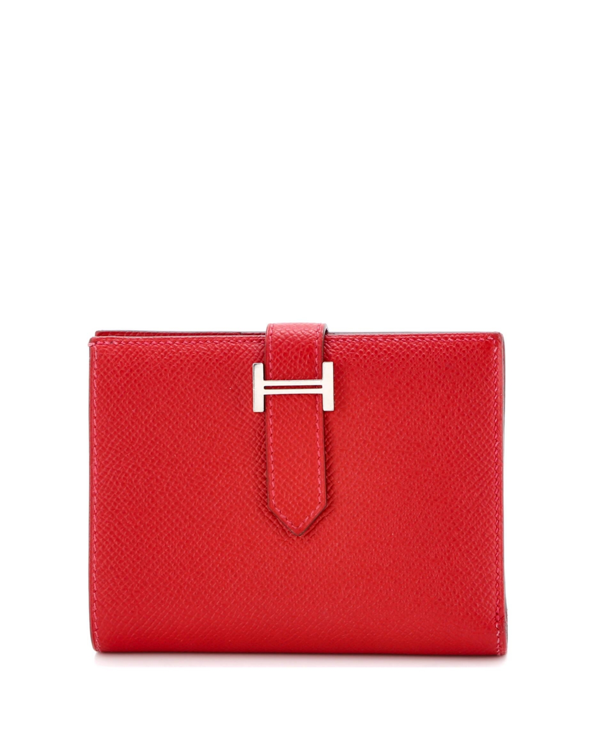 Click here for Pre-Owned Hermes Compact Bearn Wallet Epsom - Red prices