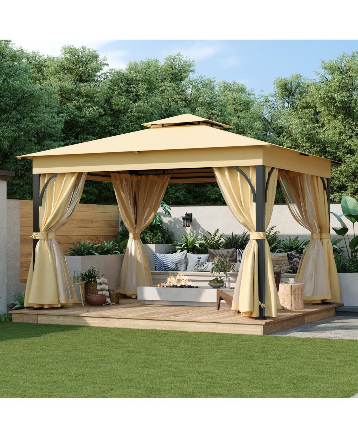 Click here for Streamdale Furniture 10x12 Outdoor Gazebo with Net... prices