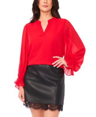 Click here for Vince Camuto Womens Split Neck Long Sleeve Top Xxs... prices