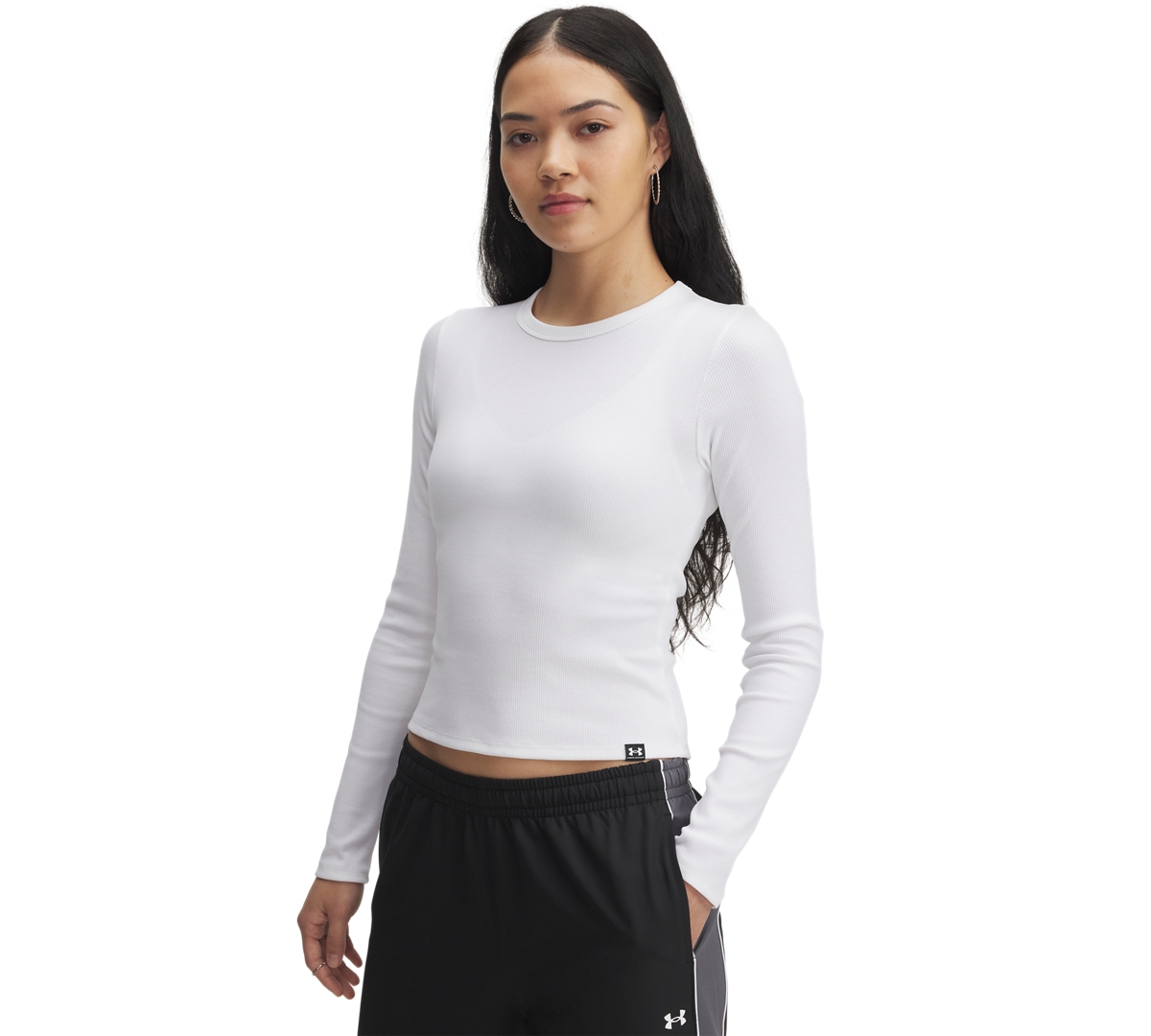 Under Armour Womens Rival Rib Long Sleeve Top - White