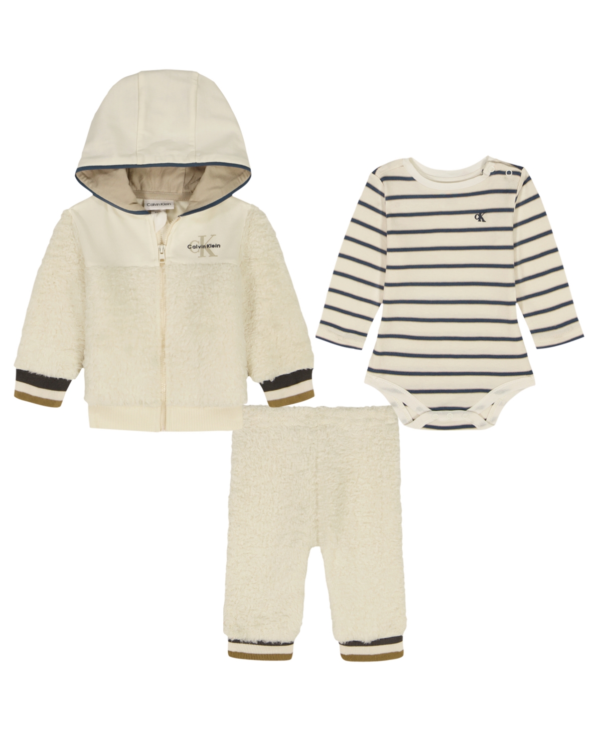 Click here for Calvin Klein Baby Boys 3-Piece Sherpa Fleece Zip-u... prices