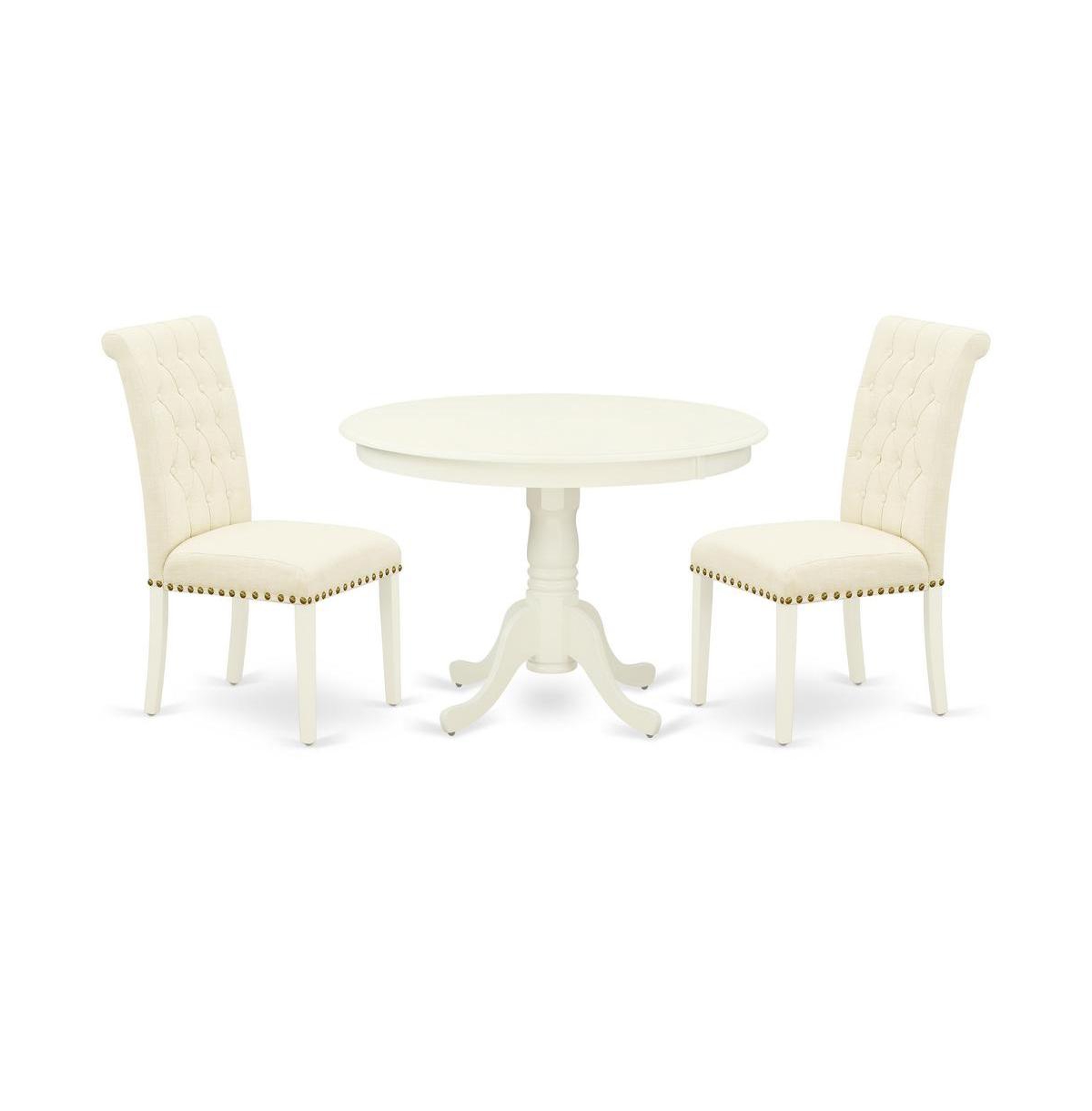 Click here for East West Furniture Dining Room Set Linen White -... prices