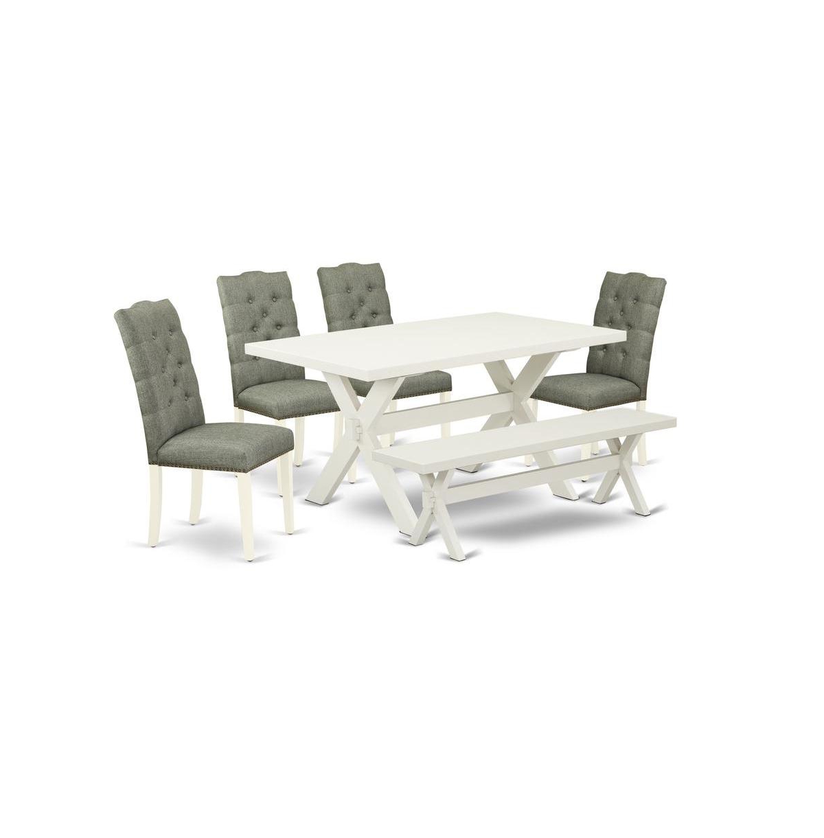 Click here for East West Furniture 6-Pc Dining room Table Set-Smo... prices