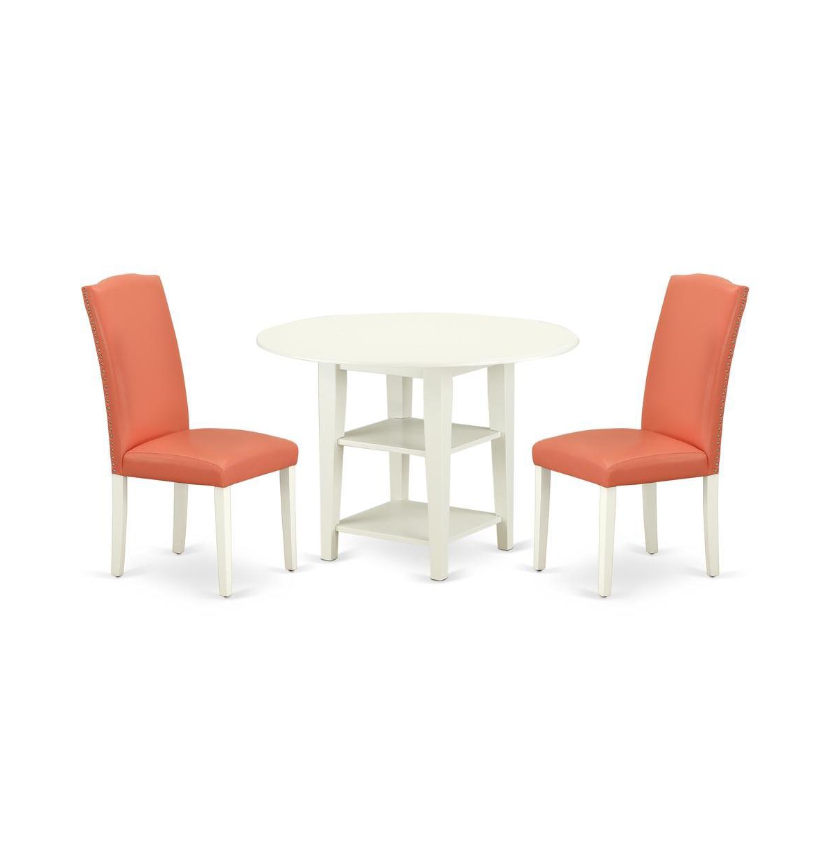 Click here for East West Furniture Dining Room Set Linen White -... prices