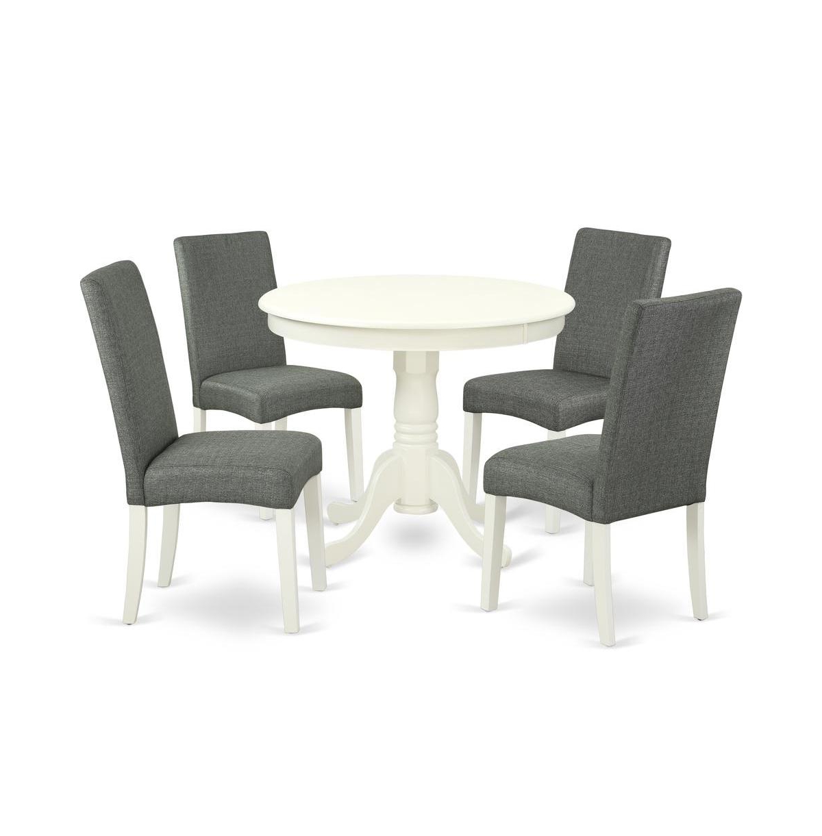 Click here for East West Furniture Dining Room Set Linen White -... prices