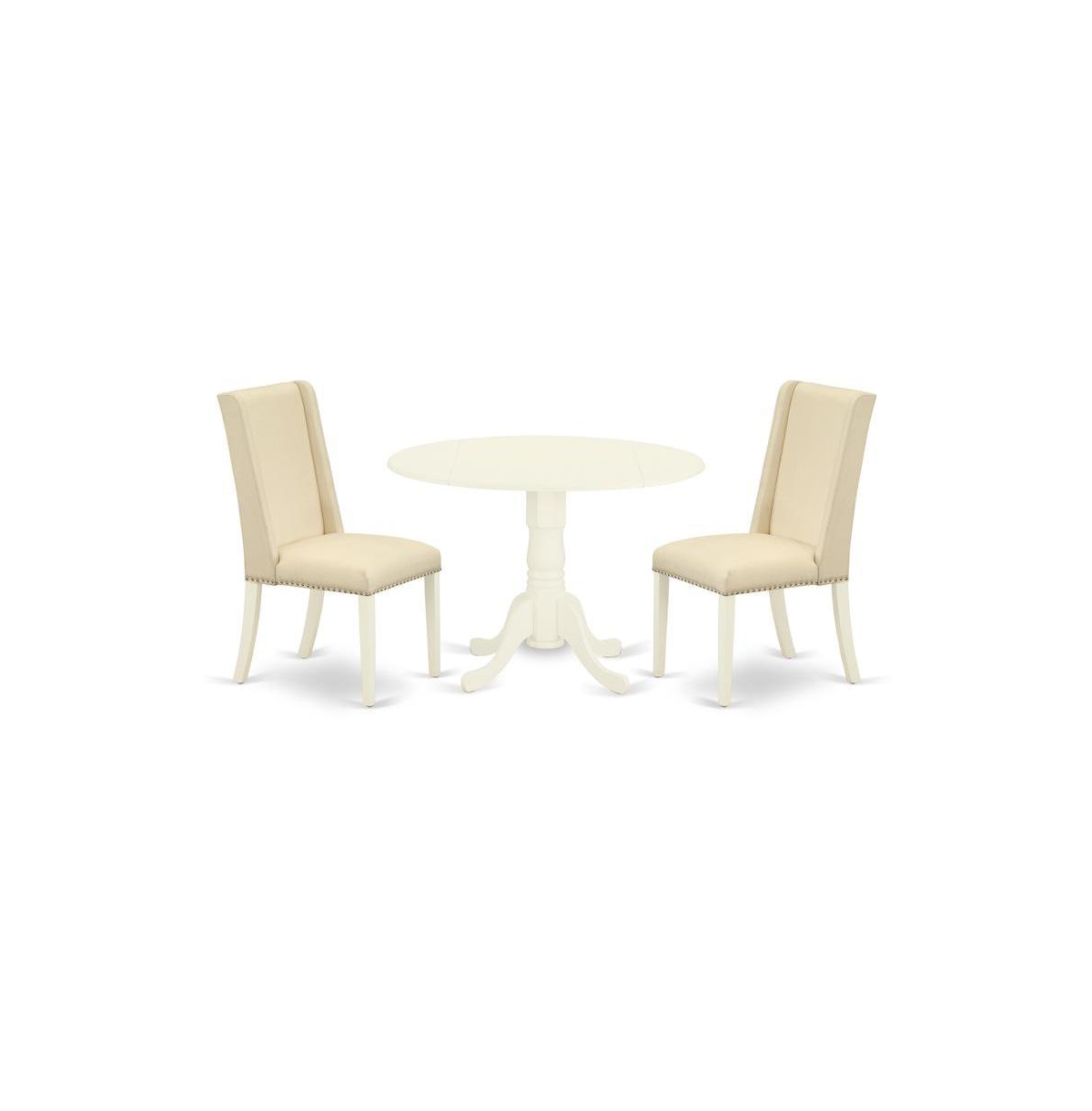 Click here for East West Furniture Dining Room Set Linen White -... prices