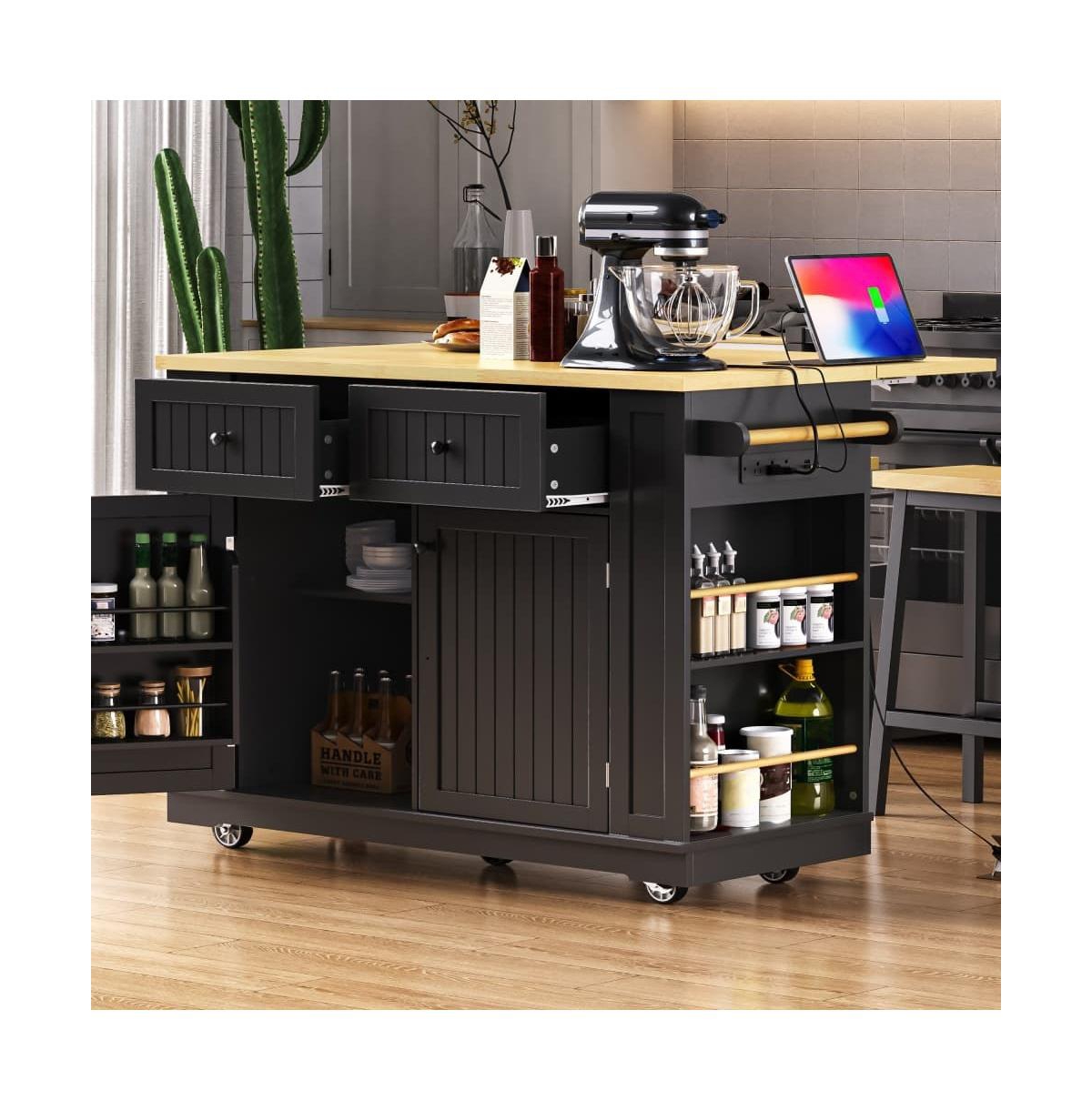 Click here for Maison Boucle 48 Farmhouse-Style White Kitchen Isl... prices