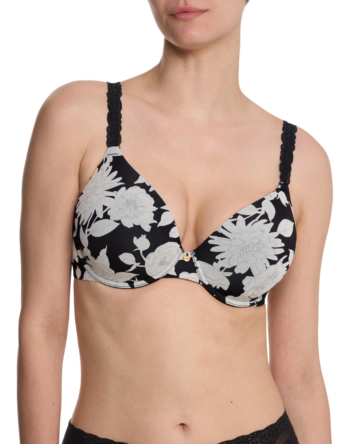 Click here for Natori Pure Luxe Plunge Underwire T-Shirt Bra - Bl... prices