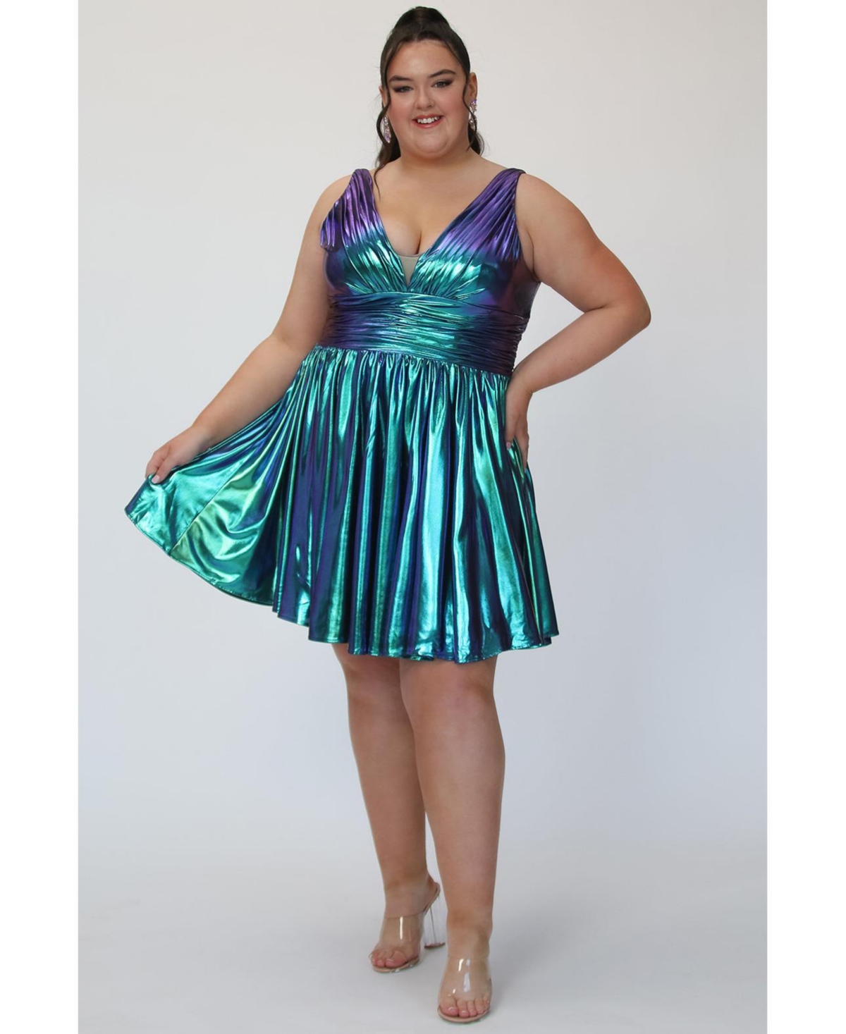 Click here for Sydneys Closet Blue & Green Iridescent A-line Part... prices