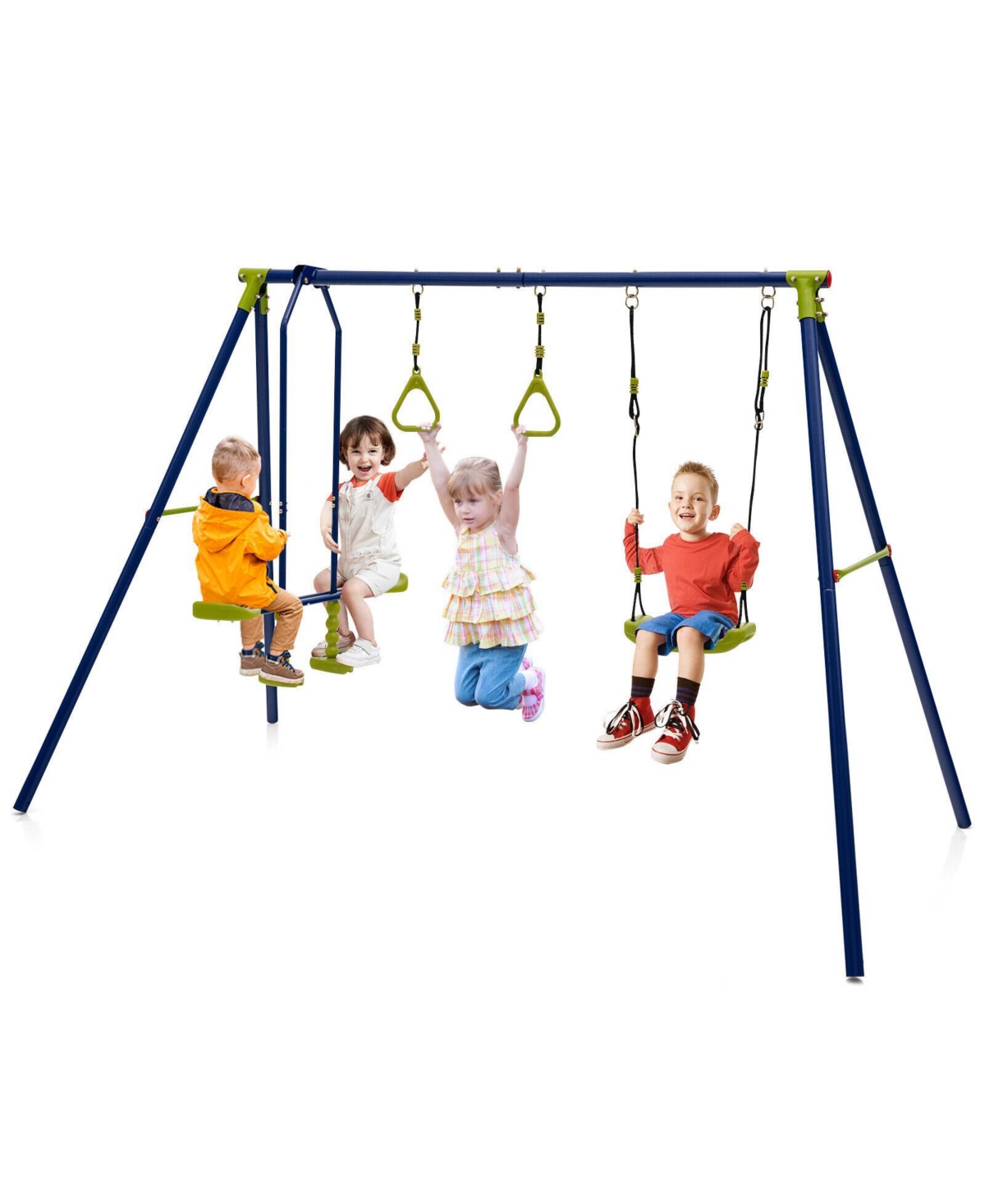 Click here for 3-in-1 Outdoor Swing Set for Kids Aged 3 to 10 - G... prices