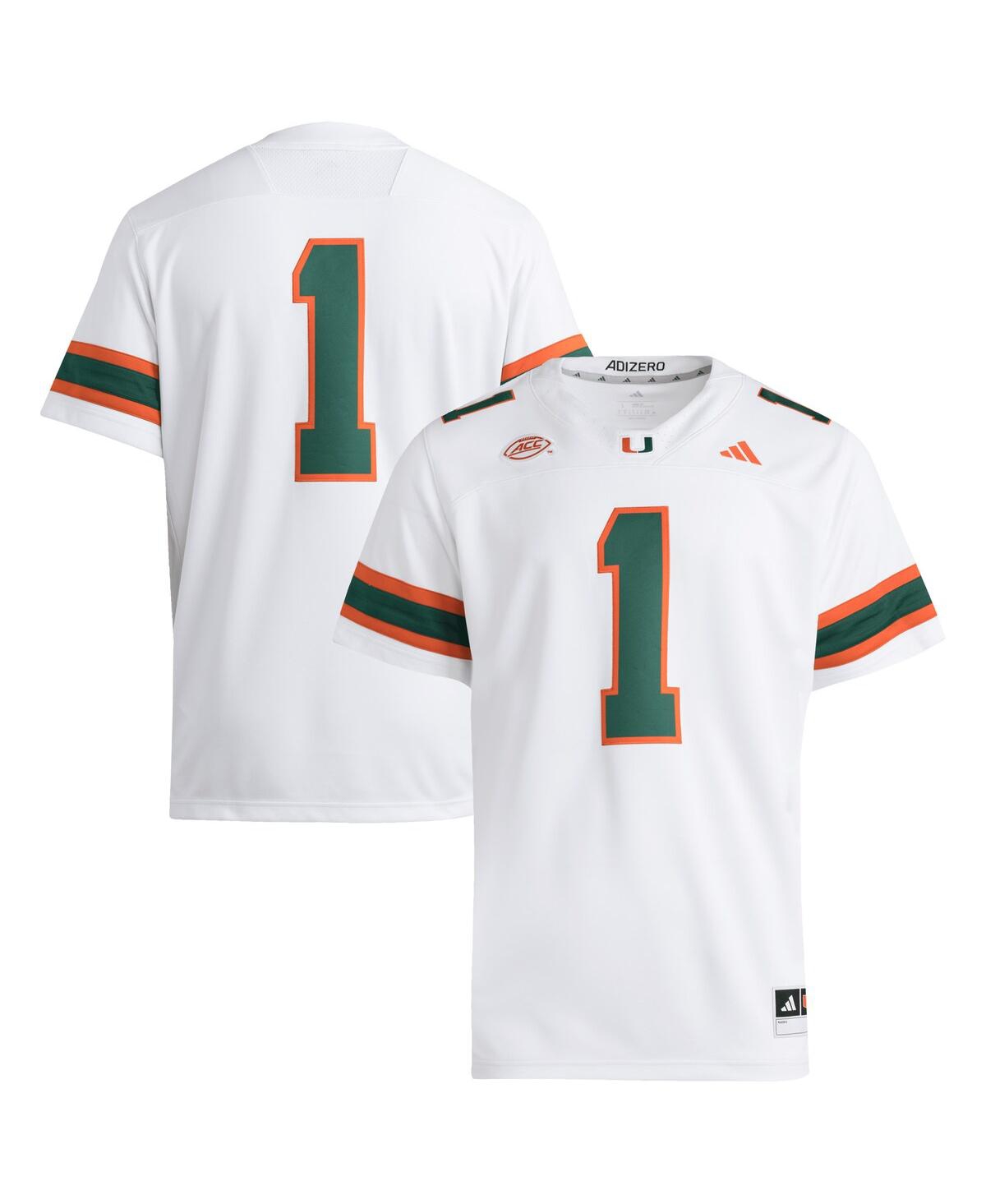 Click here for Adidas Mens 1 White Miami Hurricanes Premier Jerse... prices