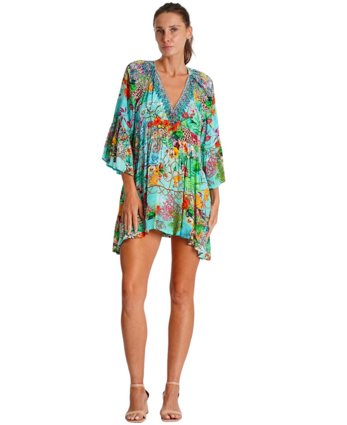 Click here for La Moda Clothing Womens Multicolor Mini Dress with... prices