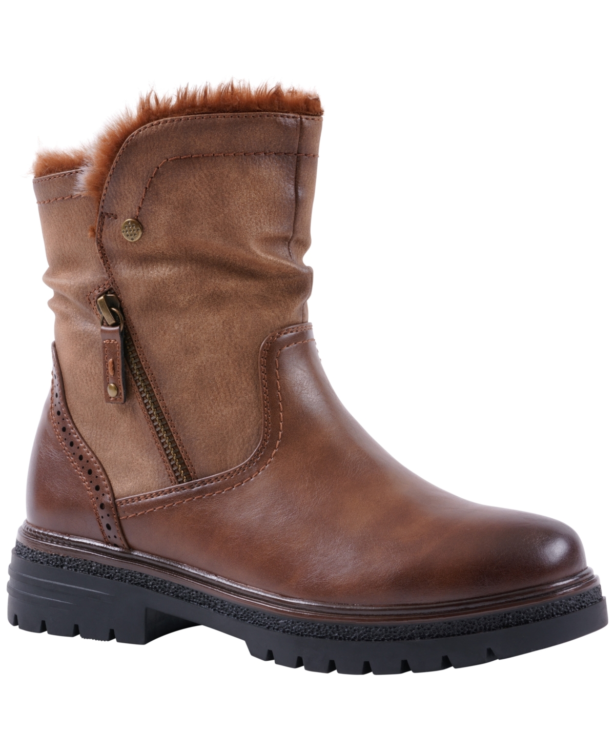 Click here for Gc Shoes Womens Martin Ankle Booties - Cognac prices