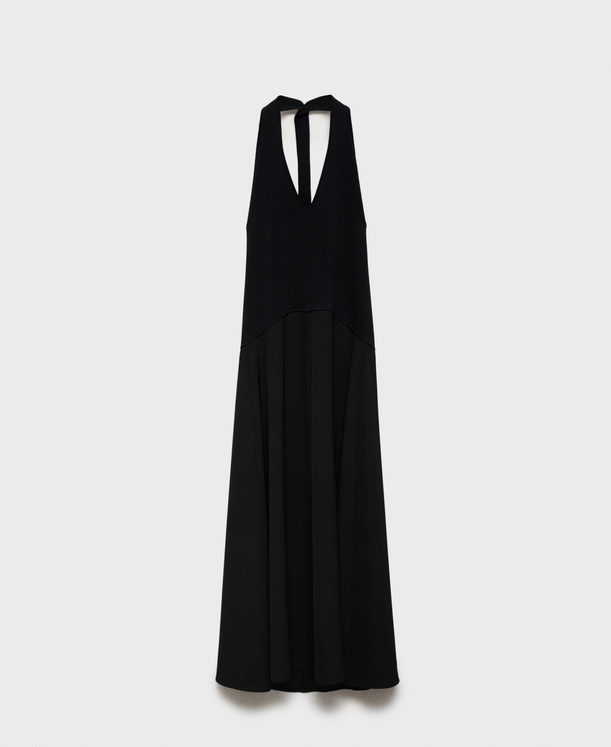 Click here for Mango Womens Halter-Neck Combo Dress - Black prices