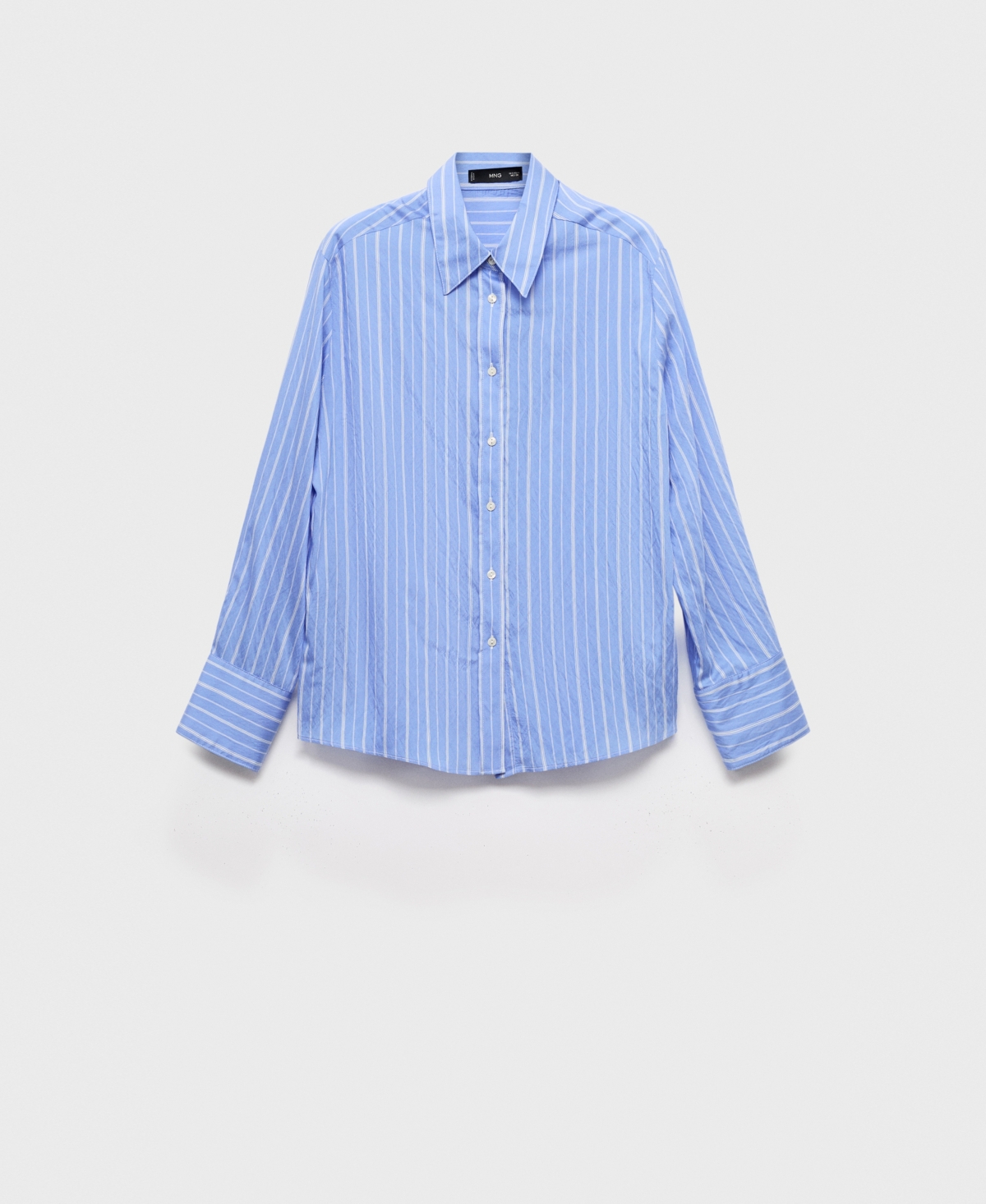 Click here for Mango Womens Striped Straight Shirt - Blue prices