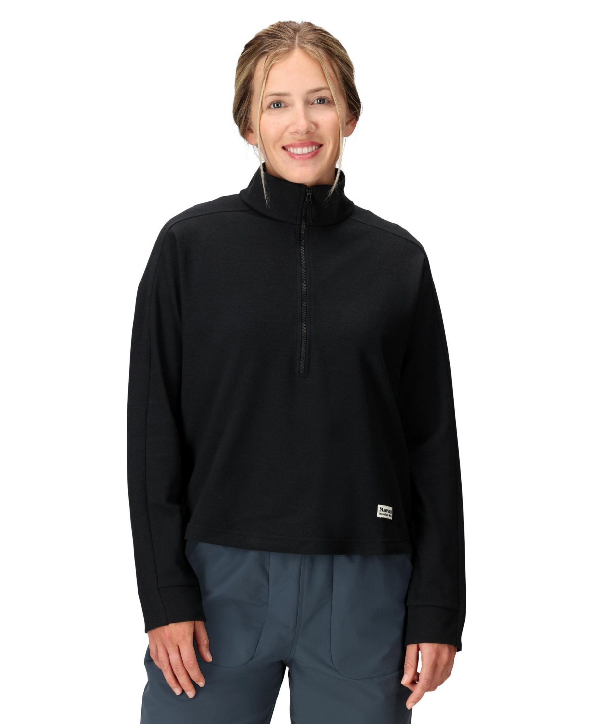 Click here for Marmot Womens Half-Zip Long Sleeve Sweatshirt - Bl... prices