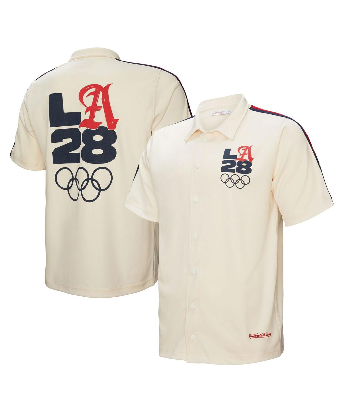 Click here for Mitchell & Ness MensÂ Cream LA28 Button-Up Shootin... prices