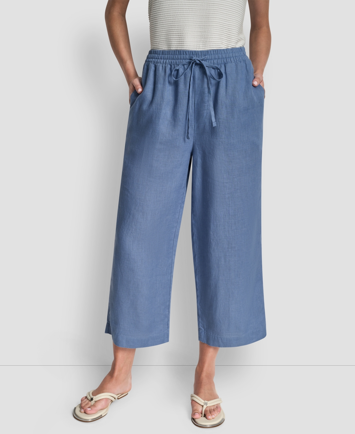Click here for Dkny Womens Pull-On Wide-Leg Pants - Liberty Sky prices