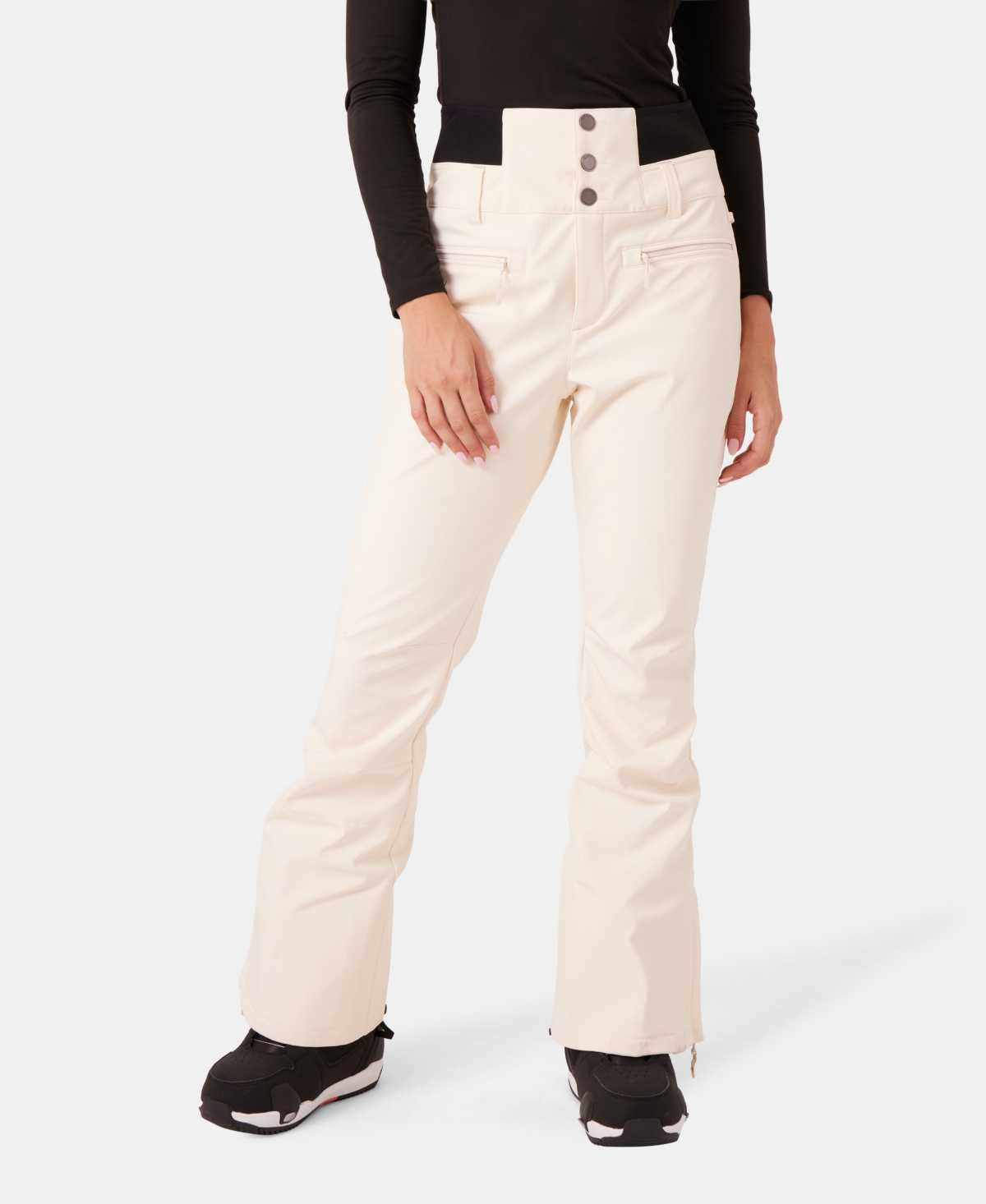 Click here for Roxy Womens Rising High Snow Pants - White Asparag... prices