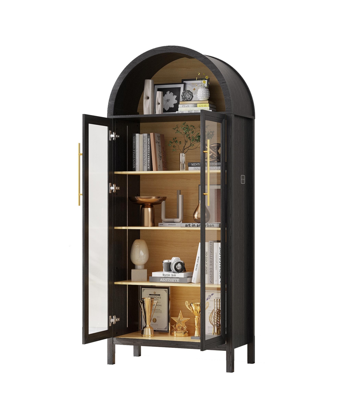 Click here for Vlsrka 72.8" Glass Door Display Cabinet  5-Ti... prices