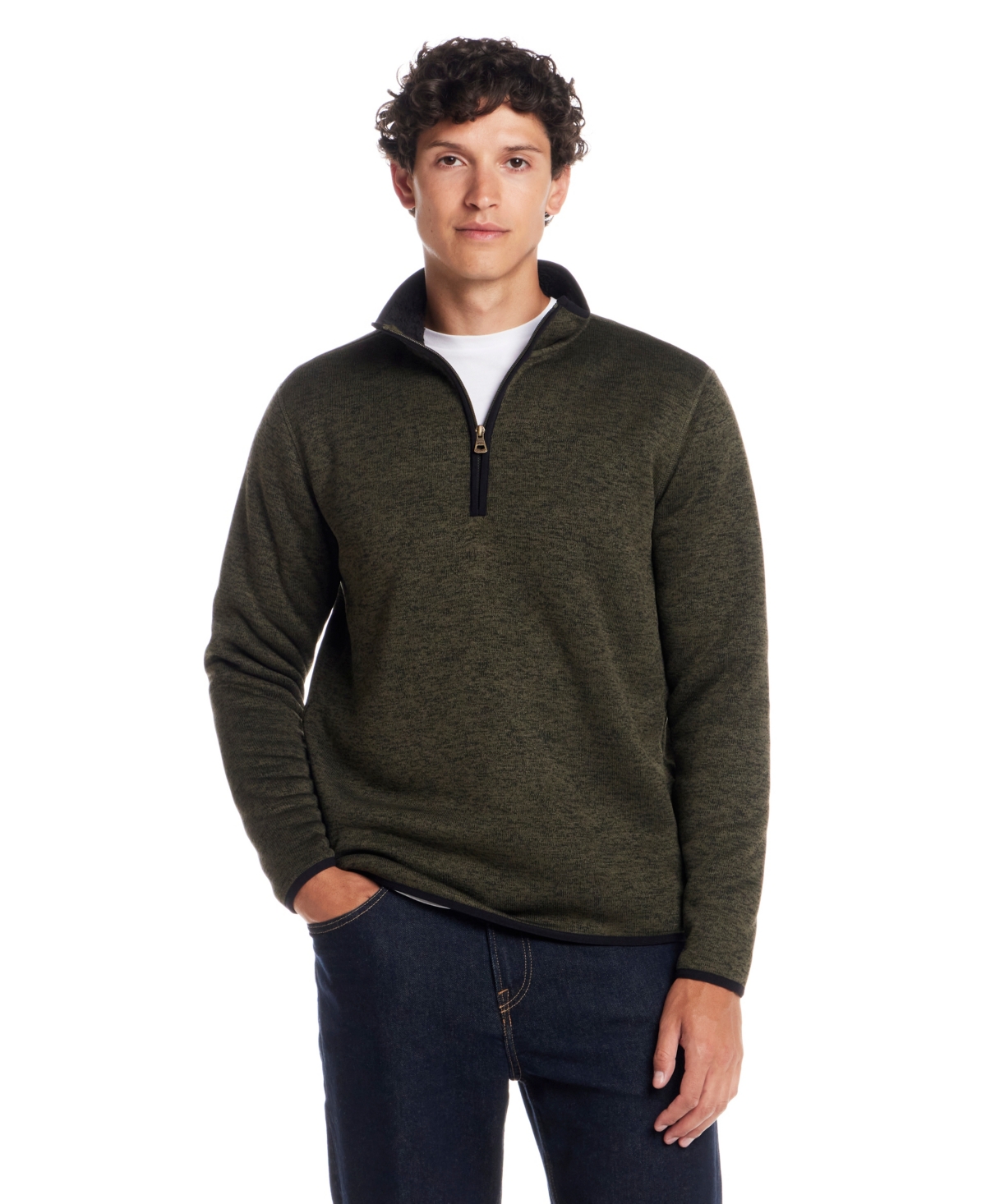Click here for Weatherproof Vintage Mens Quarter-Zip Sweater - Ol... prices