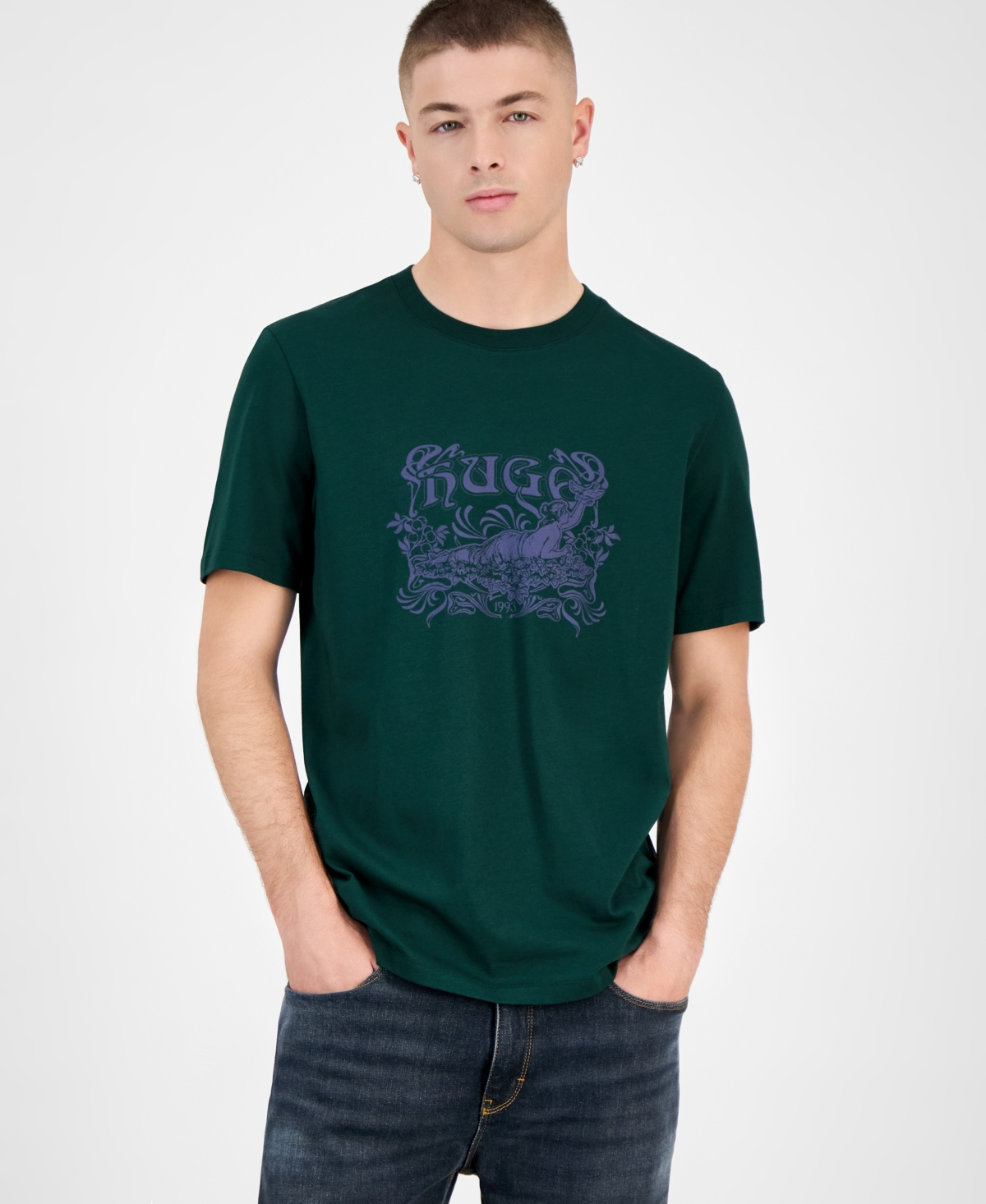 Click here for Hugo Boss Mens Diwom Short Sleeve Logo-Graphic Cre... prices