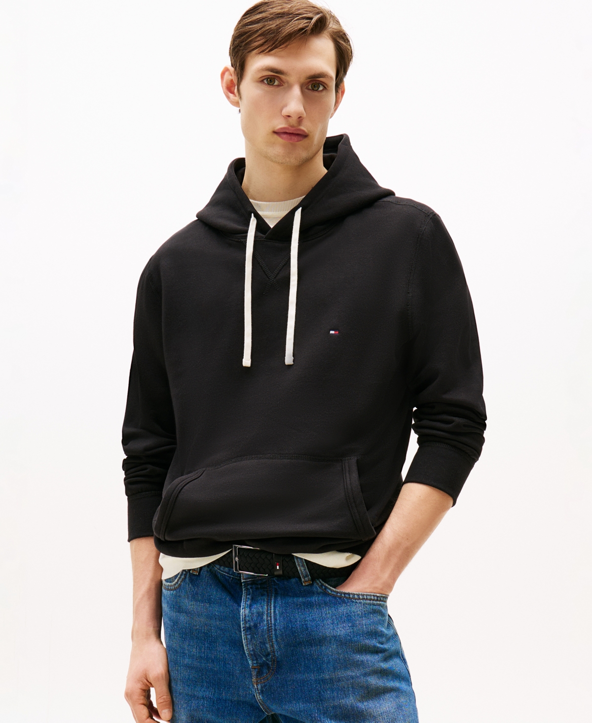 Click here for Tommy Hilfiger Mens Essential Fleece Hoodie - Blac... prices