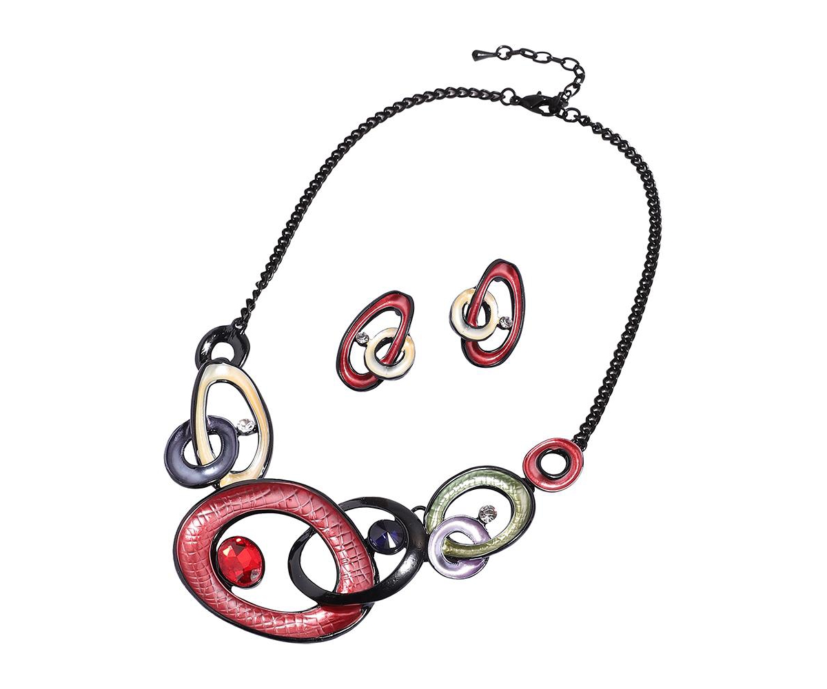 Click here for Sohi Textured Stone Jewellery Set - Silver prices