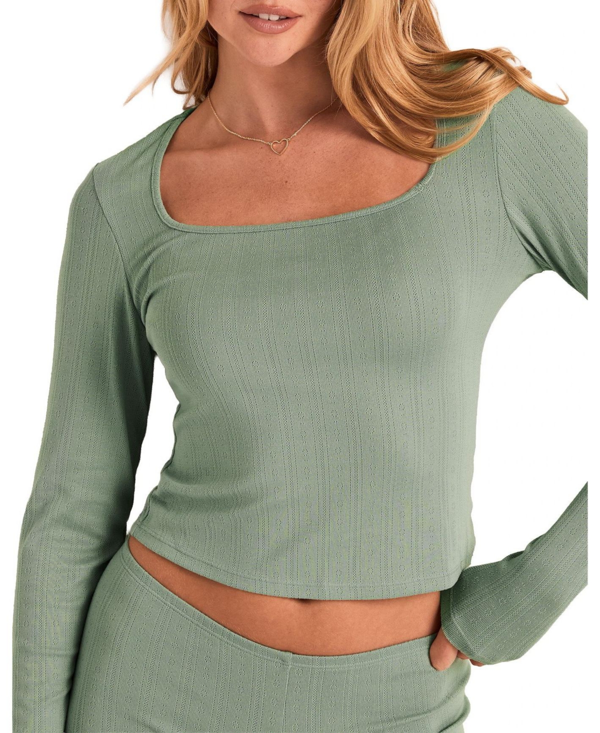 Click here for Adore Me Womens Pointelle Long Sleeve Top - Medium... prices