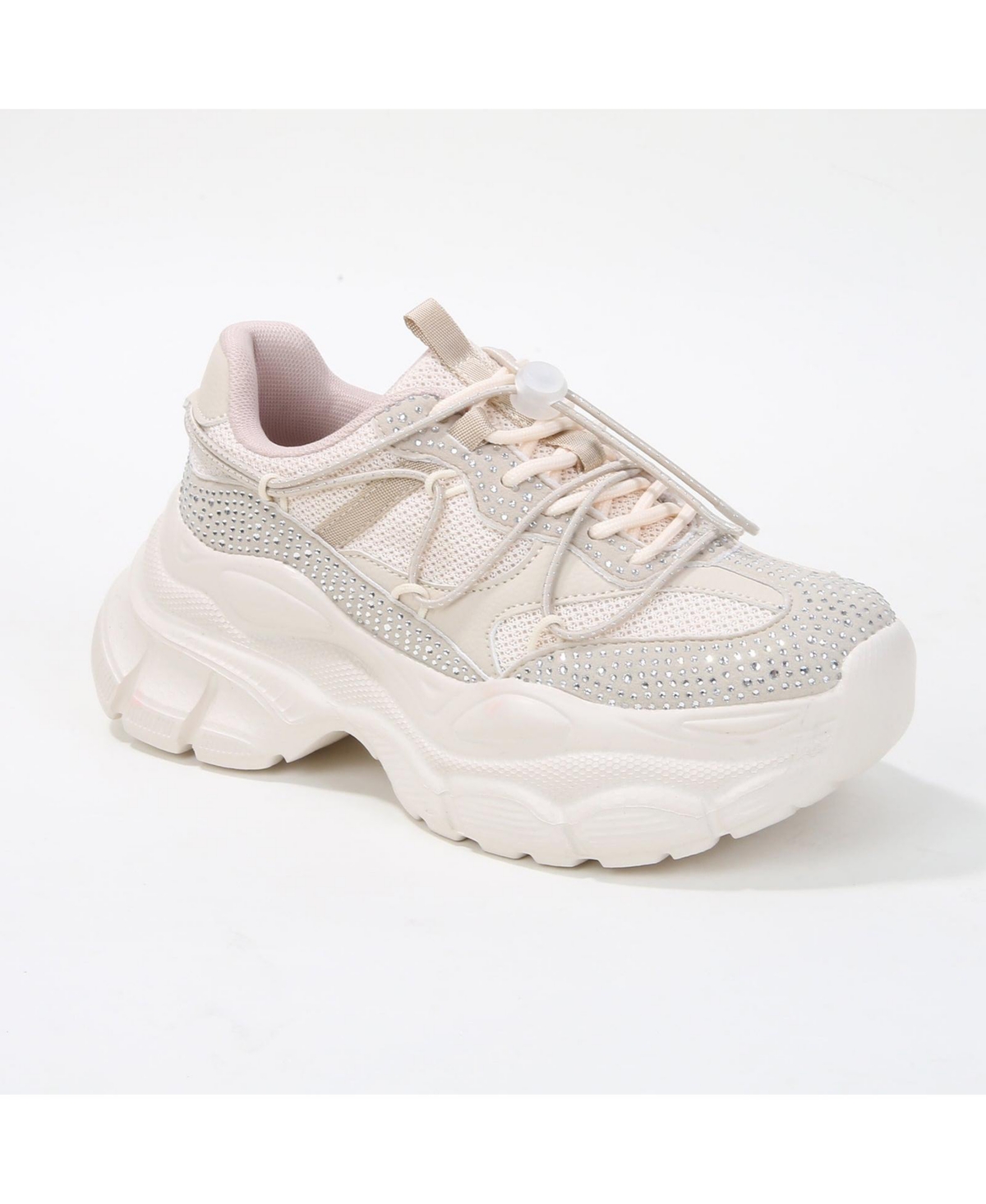 Click here for Berness Rosa Rhinestone Mesh Sneakers - Beige prices