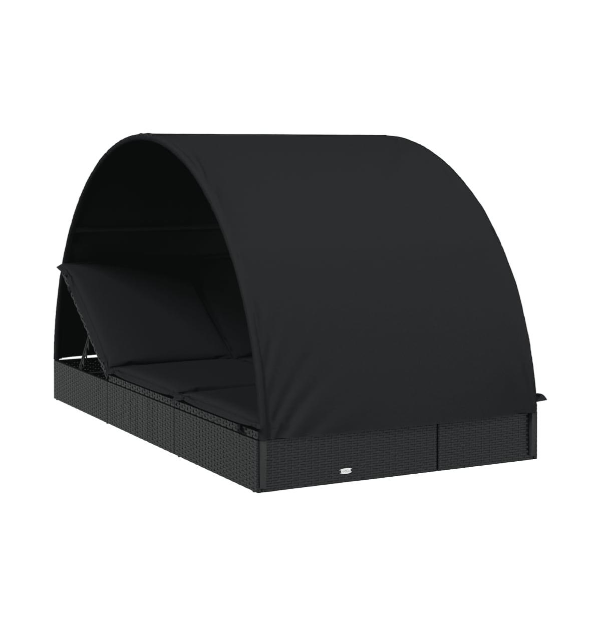 Click here for Sunbed Black Pe rattan  powder-coated steel  fabri... prices