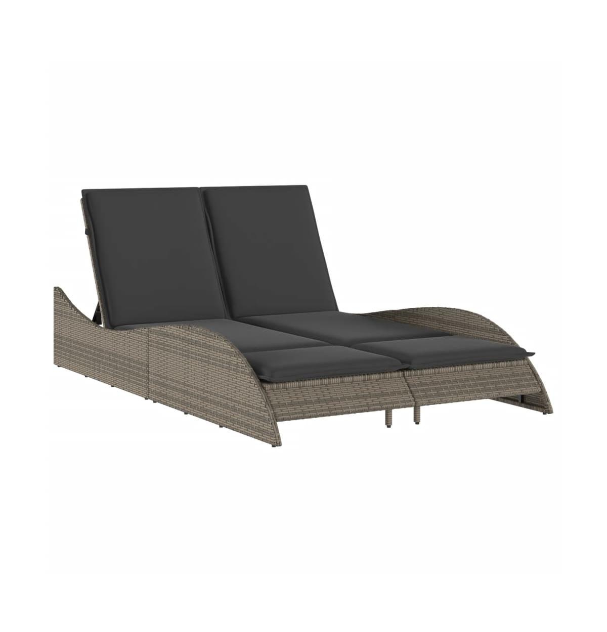 Click here for Patio Sun Lounger Gray Pe rattan Dual seat large o... prices