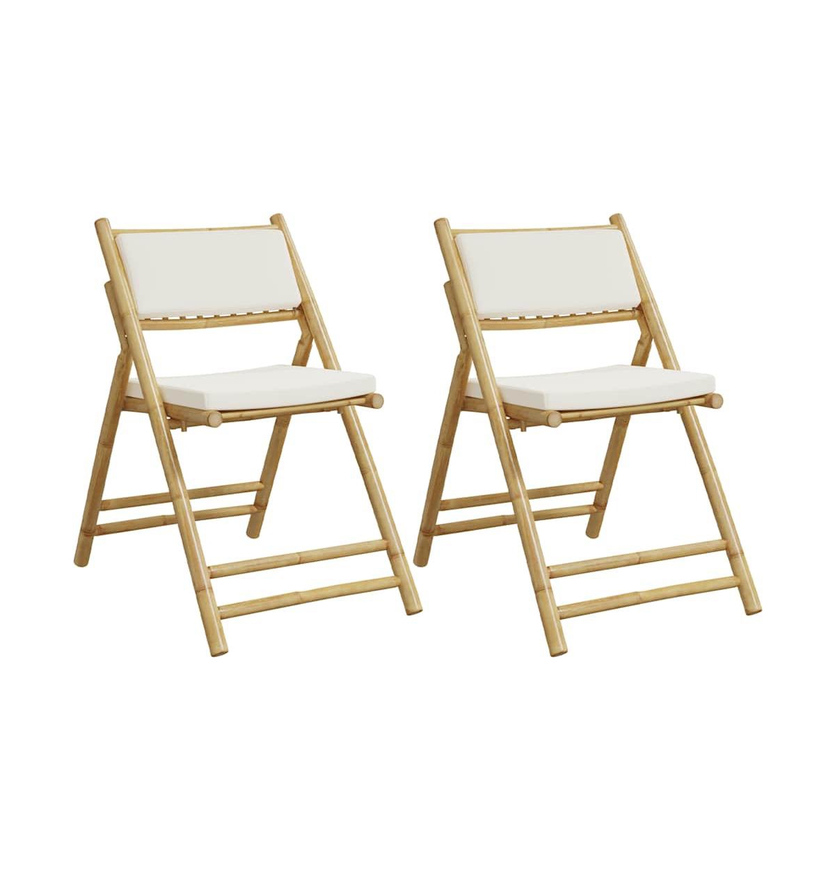 Click here for Bistro Chair Set of 2 Cream white Bamboo Standard... prices