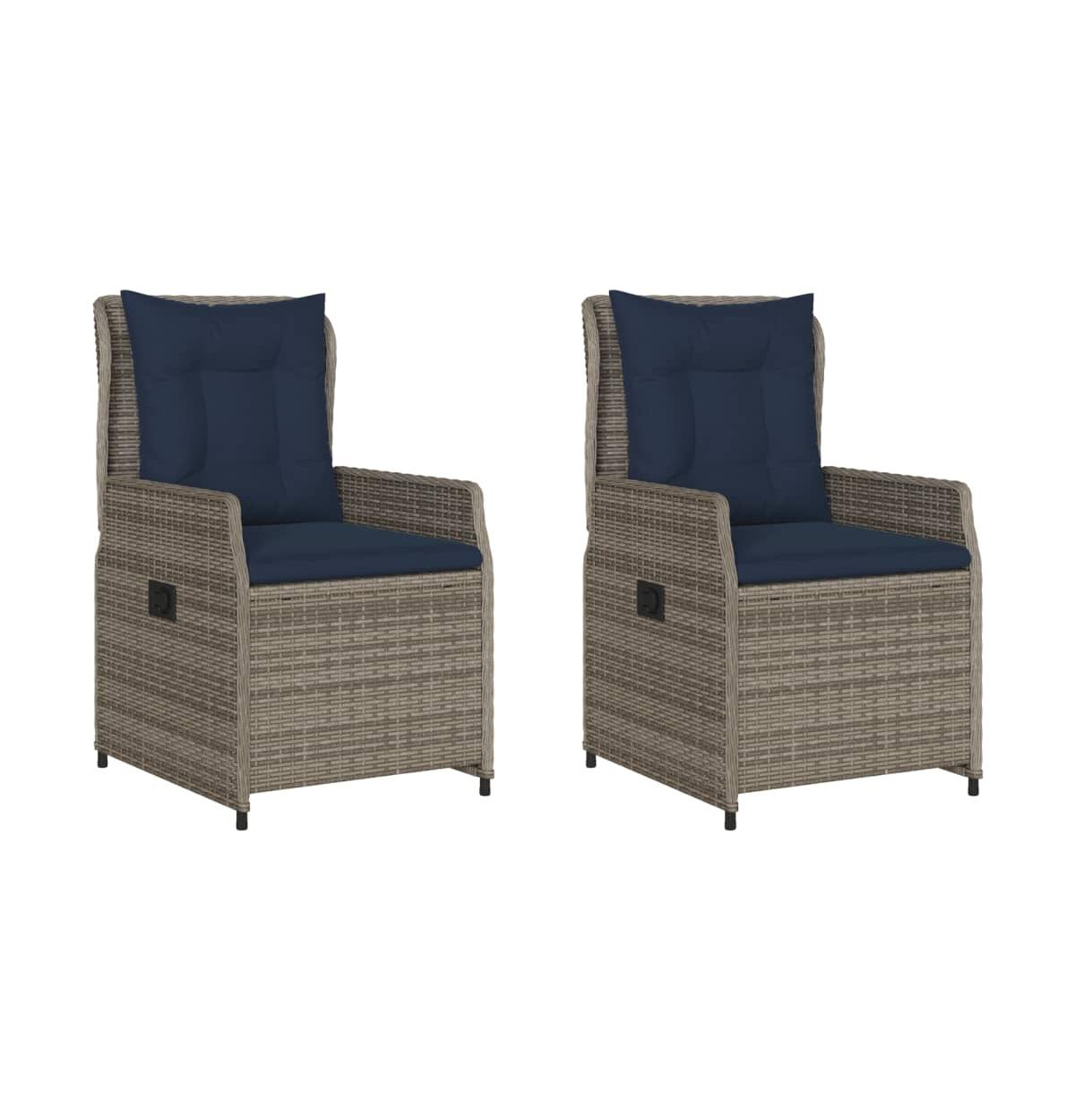 Click here for Reclining Patio Chair Gray Pe rattan Standard Adju... prices