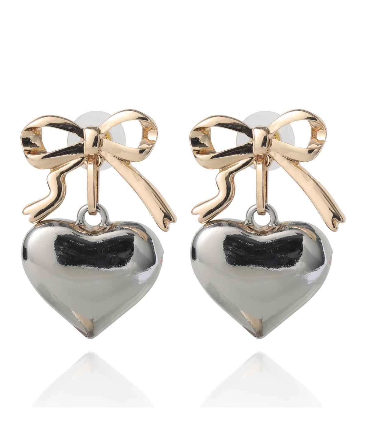 Click here for BCBGeneration Silver Heart Drop Earrings with Gold... prices
