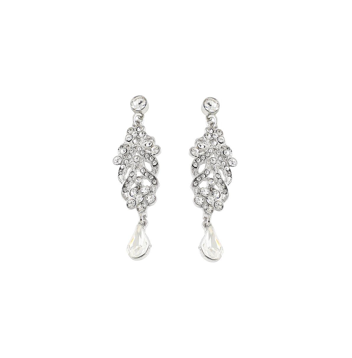 Click here for Sohi Womens Silver Embellished Drop Earrings - Sil... prices