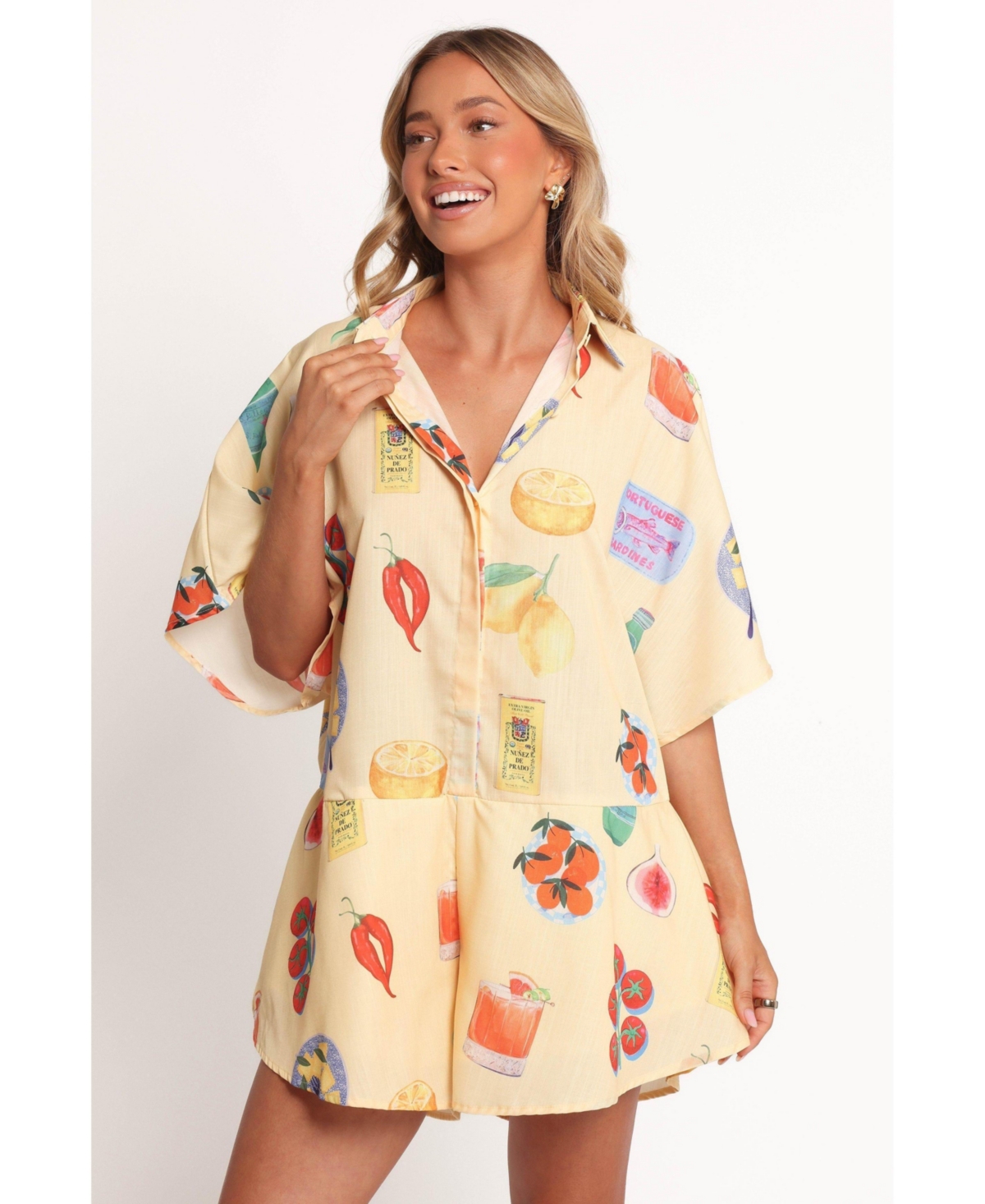 Click here for Petal and Pup Womens Sebastian Romper - Pasta prin... prices