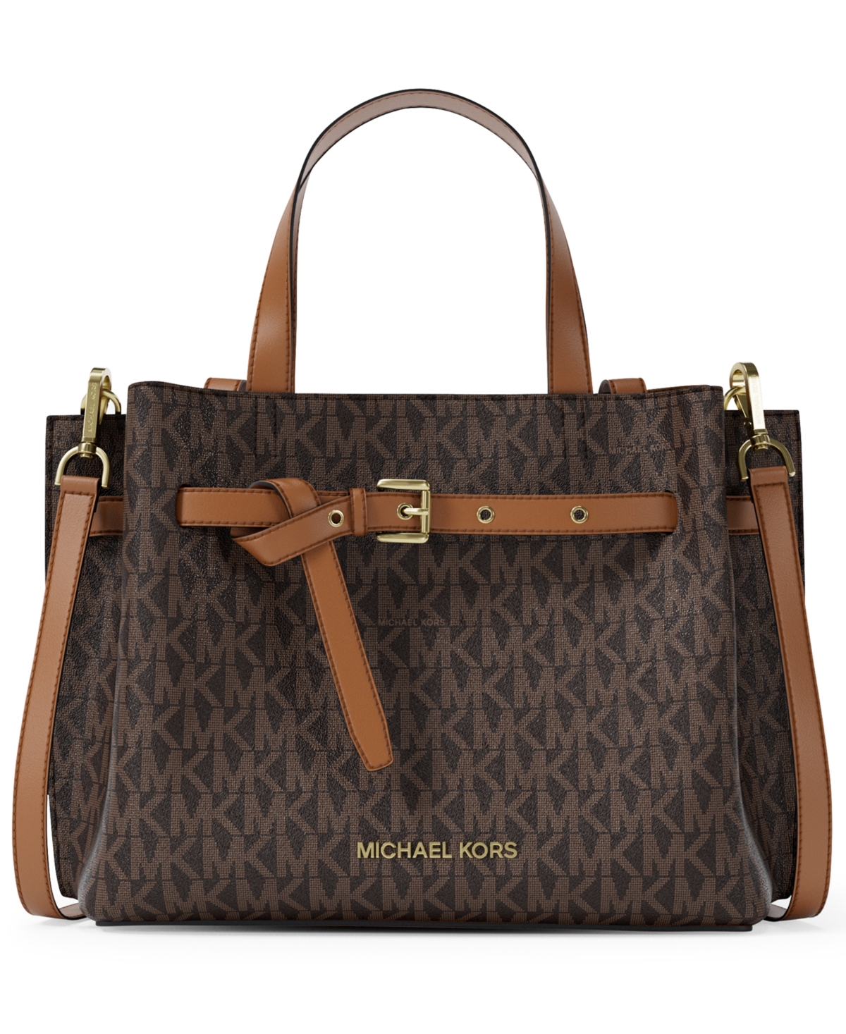 Michael Michael Kors Emilia Slip Pocket Small Satchel Bag - Brown/acorn