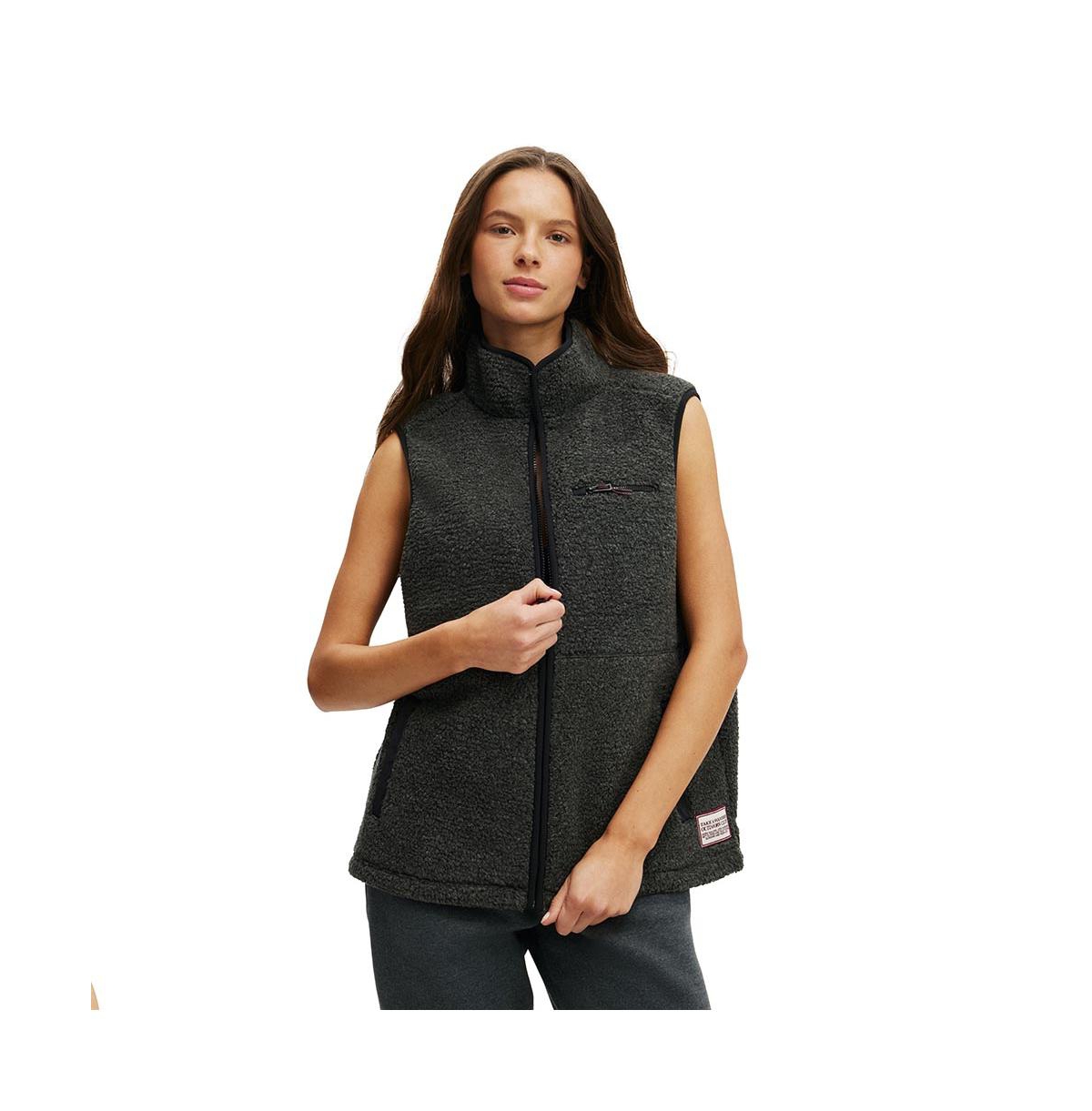 Click here for Cotton On Womens Active Peak Sherpa Vest - Charcoa... prices