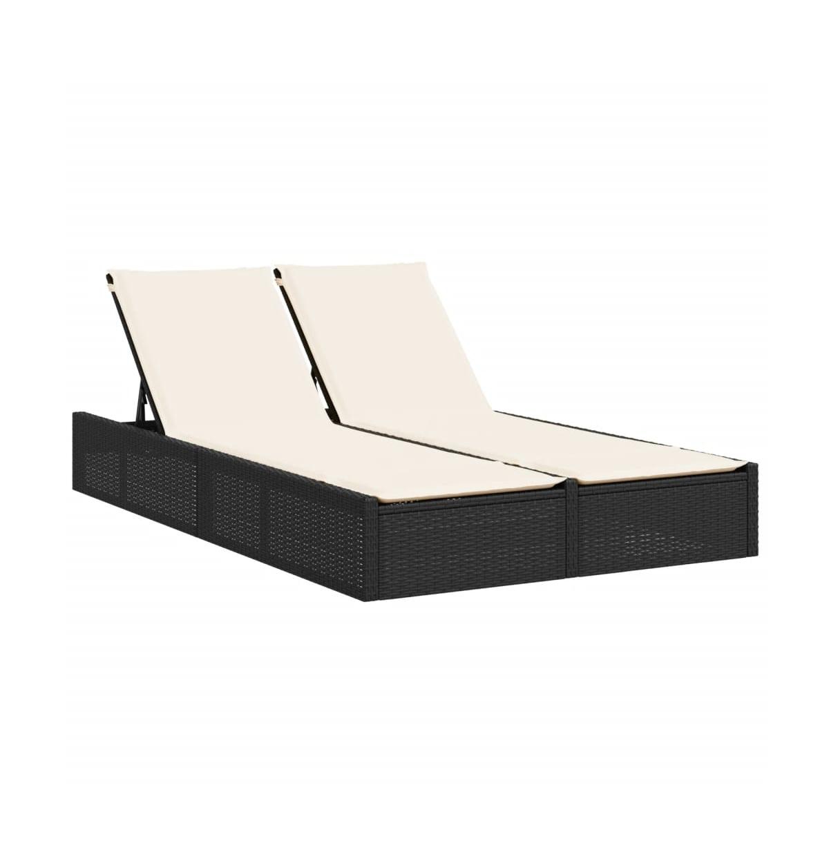 Click here for vidaXL Double Sun Lounger Black  Cream White prices