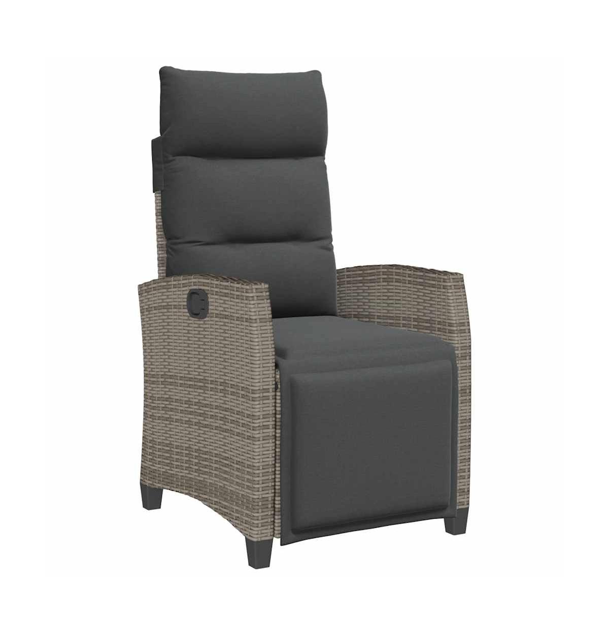 Click here for vidaXL Reclining Garden Chair Grey Pe rattan  powd... prices