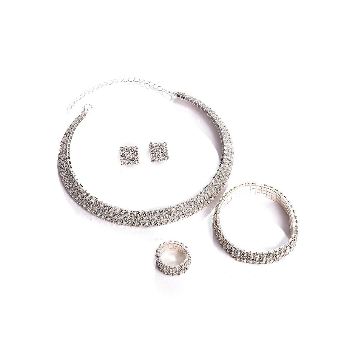 Click here for Sohi Womens Silver Bling Strand Necklace  Earrings... prices