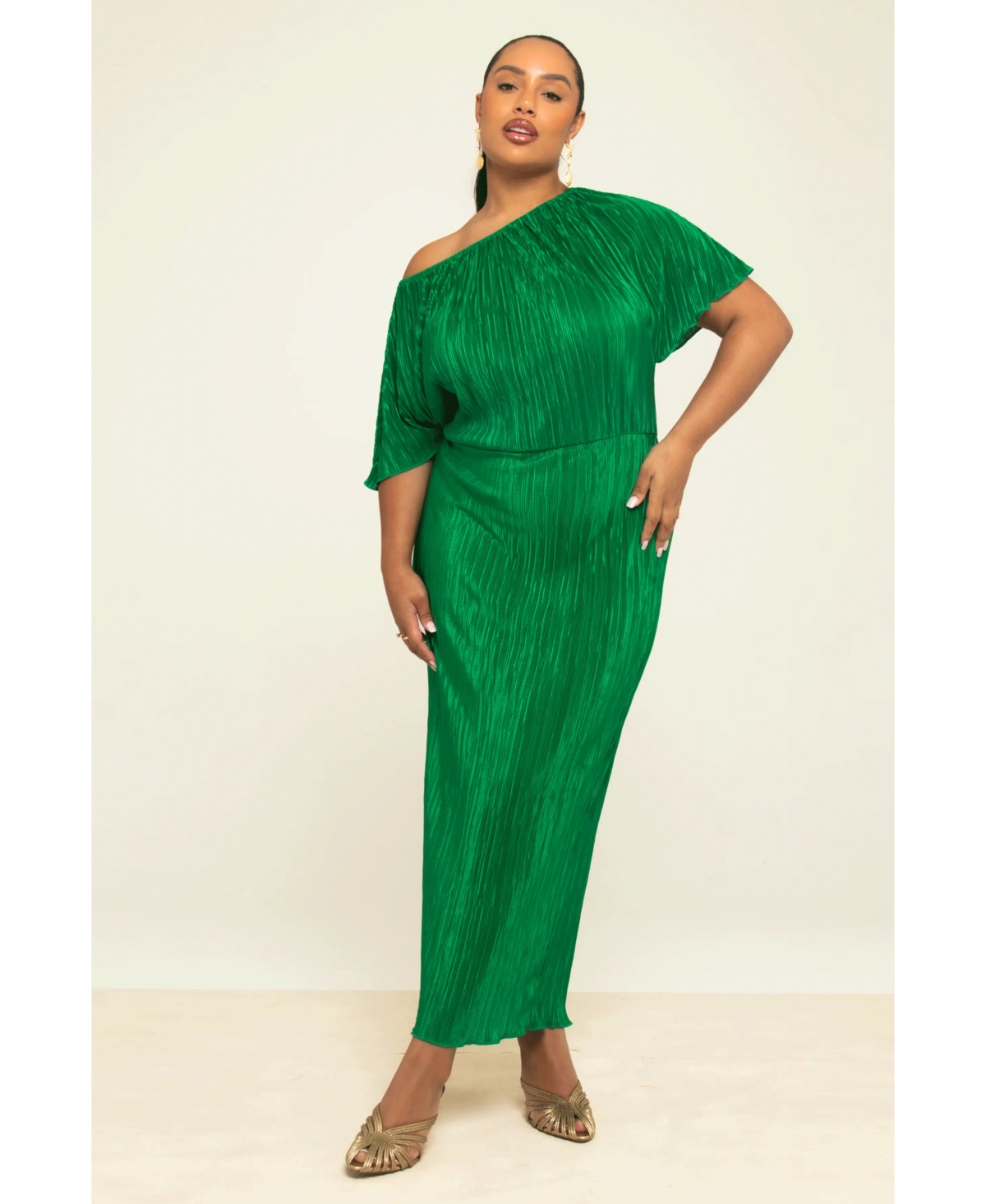 Click here for Fashion-szn Curve Womens Off-The-Shoulder Plisse M... prices