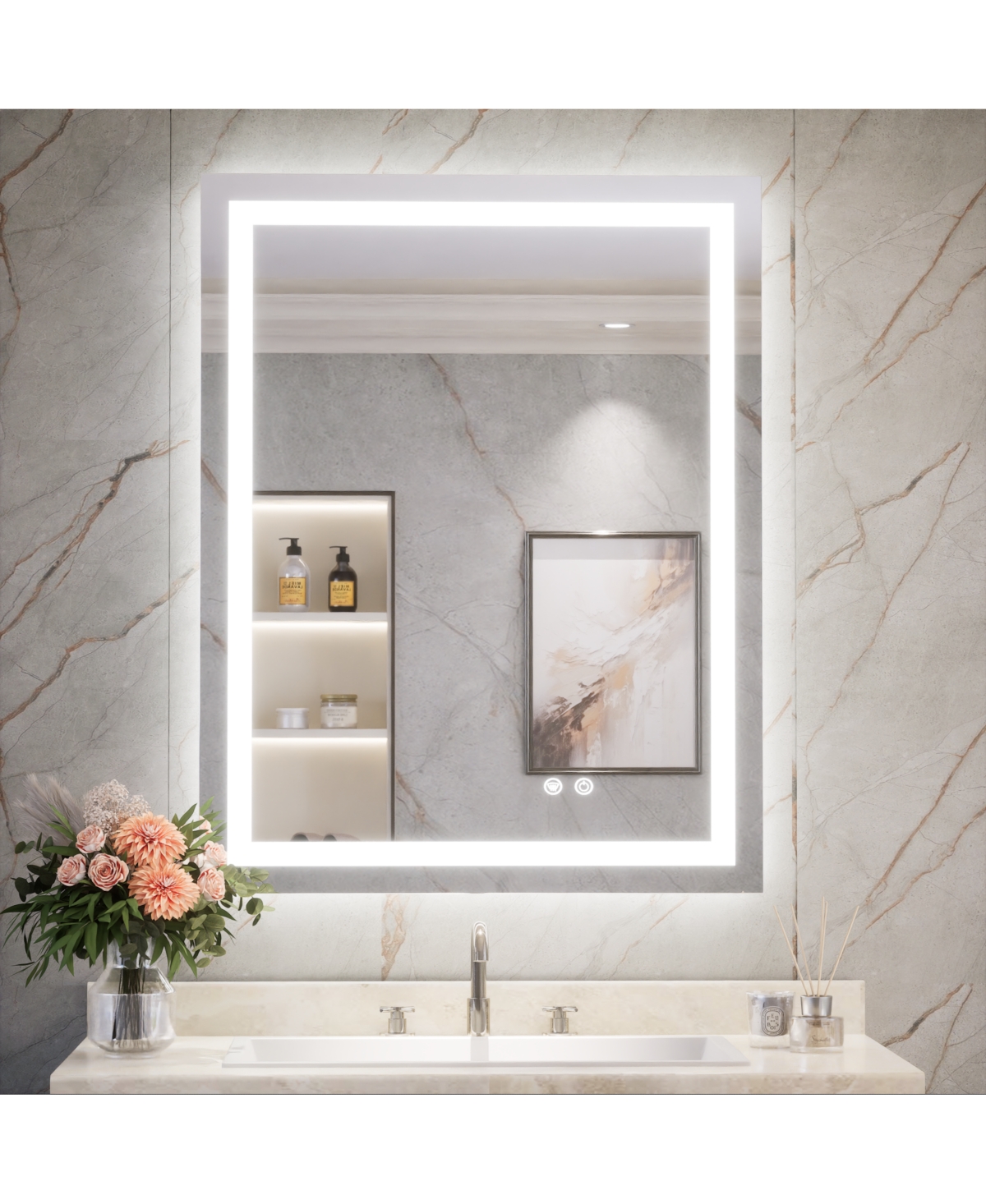 Click here for keonjinn Inch Led Bathroom Vanity Mirror Tempered... prices