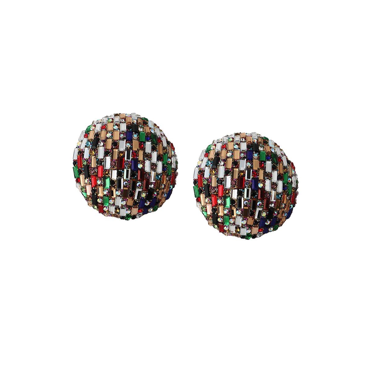 Click here for Sohi Womens The Mirror Stud Earrings - Brown prices