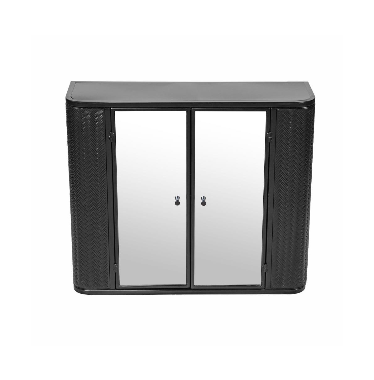 Click here for Chic Crate Black Wall-Mounted Vanity 2 Mirrored Do... prices