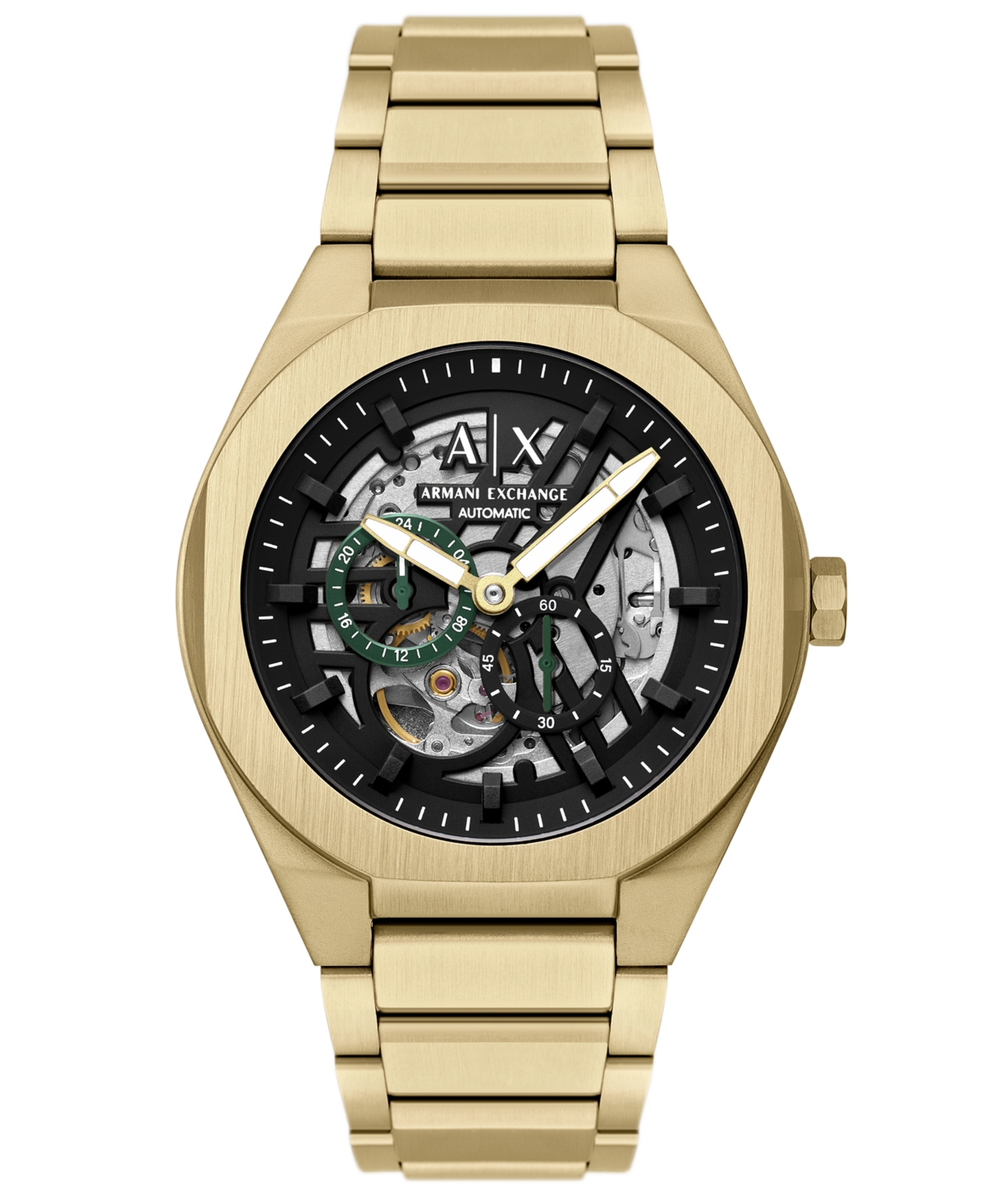 Click here for Armani Exchange Mens Sync Automatic Gold-Tone Stai... prices